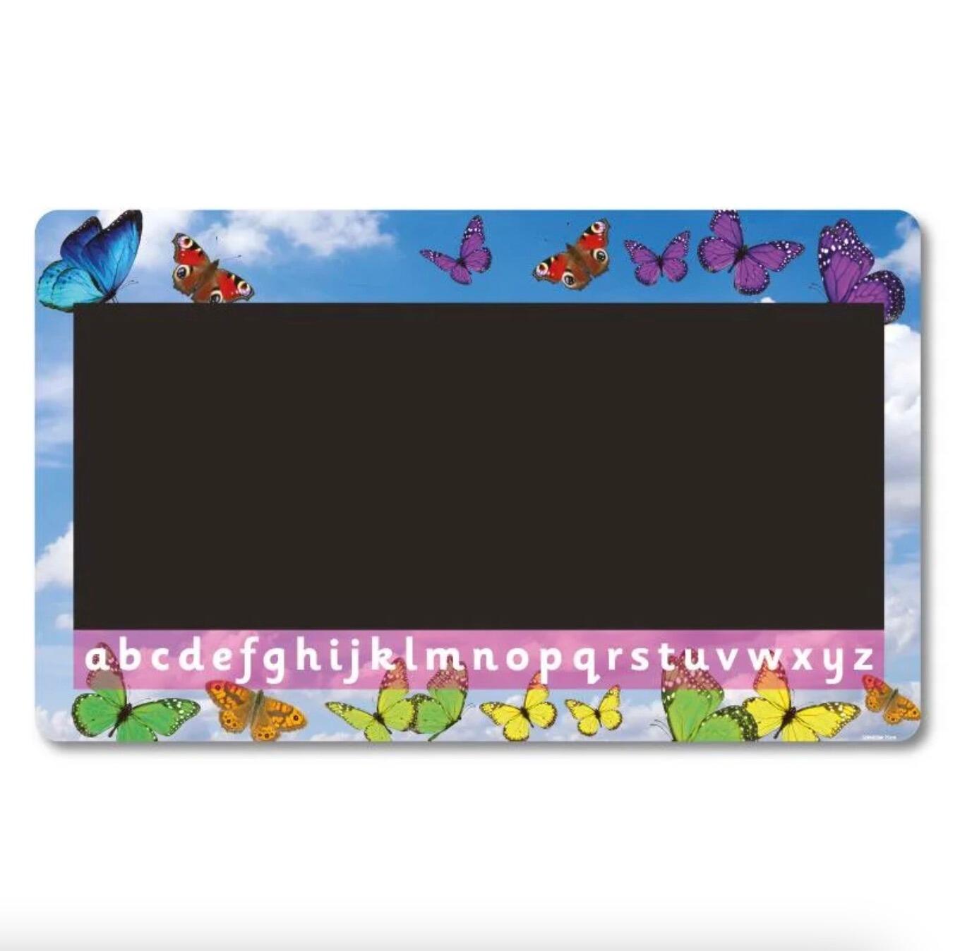 Rectangular Rainbow Butterfly Chalkable with Alphabet