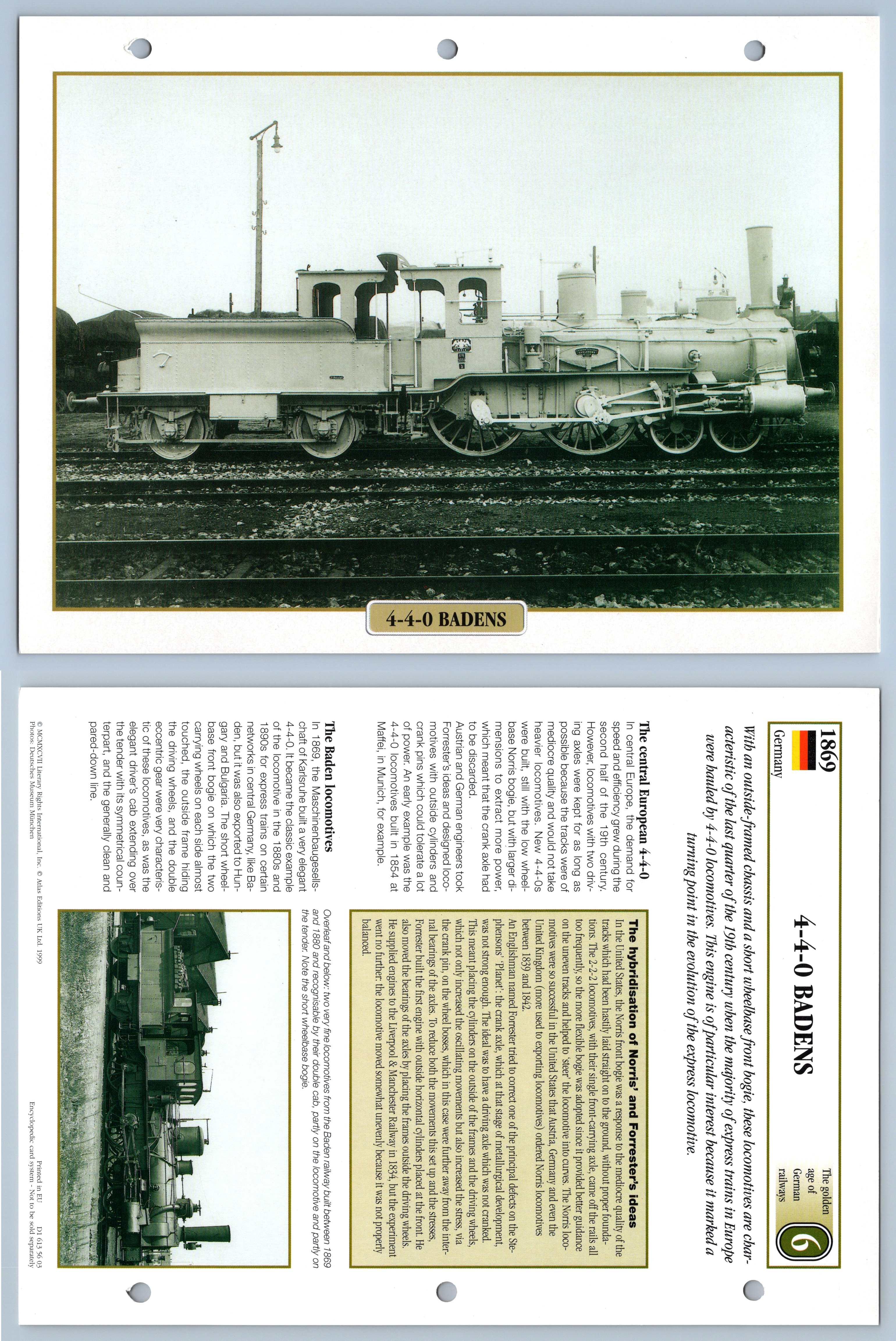 4 4 0 Badens Golden Age German Legendary Trains Maxi Card