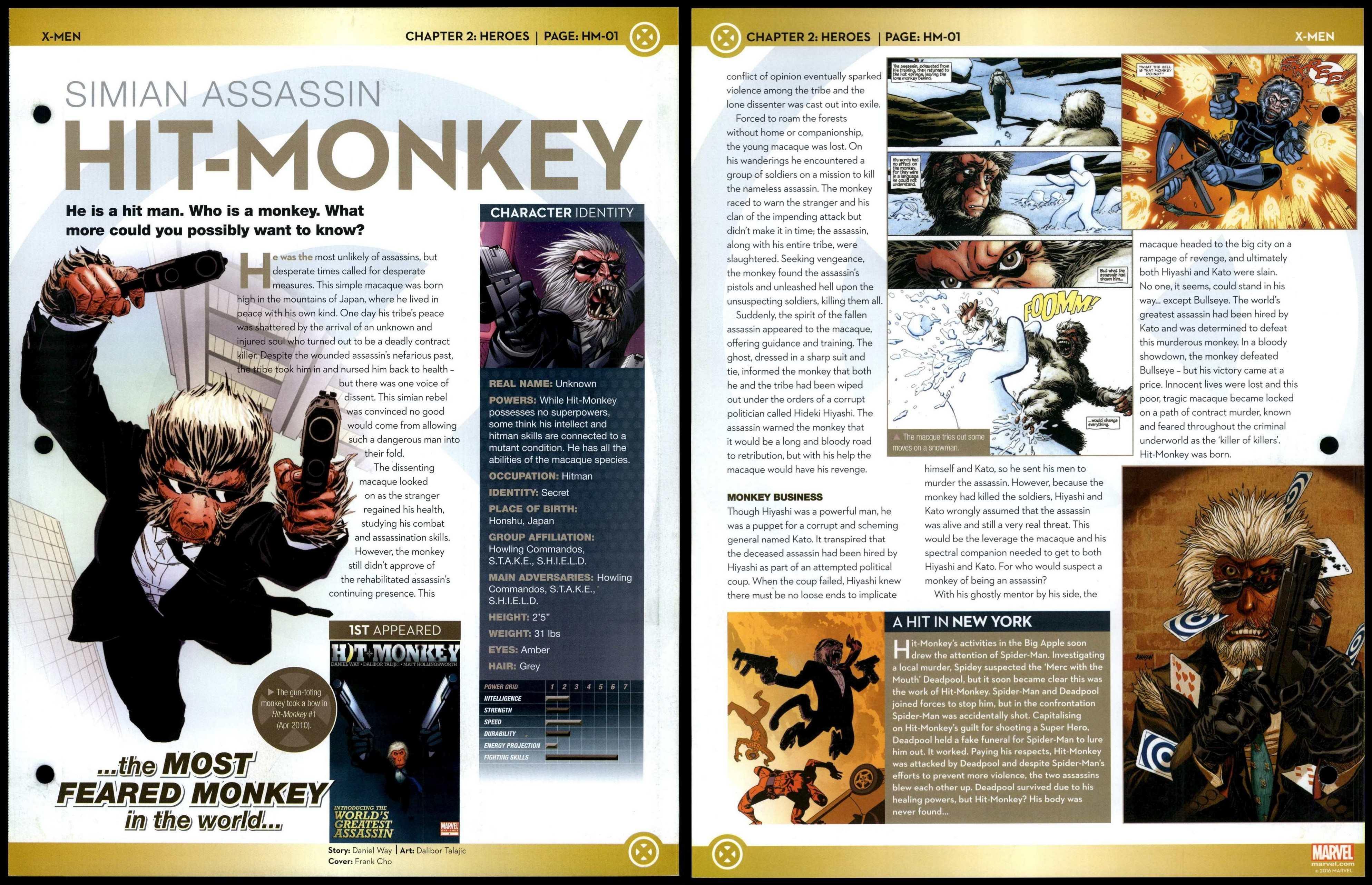 Hit-Monkey - Simian Assassin #HM-01 Heroes - X-Men Marvel Fact File Page