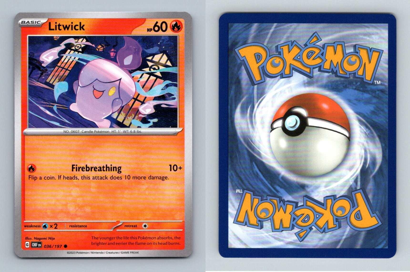Litwick #36/197 SV Obsidian Flames Common Pokemon 2023 TCG Card