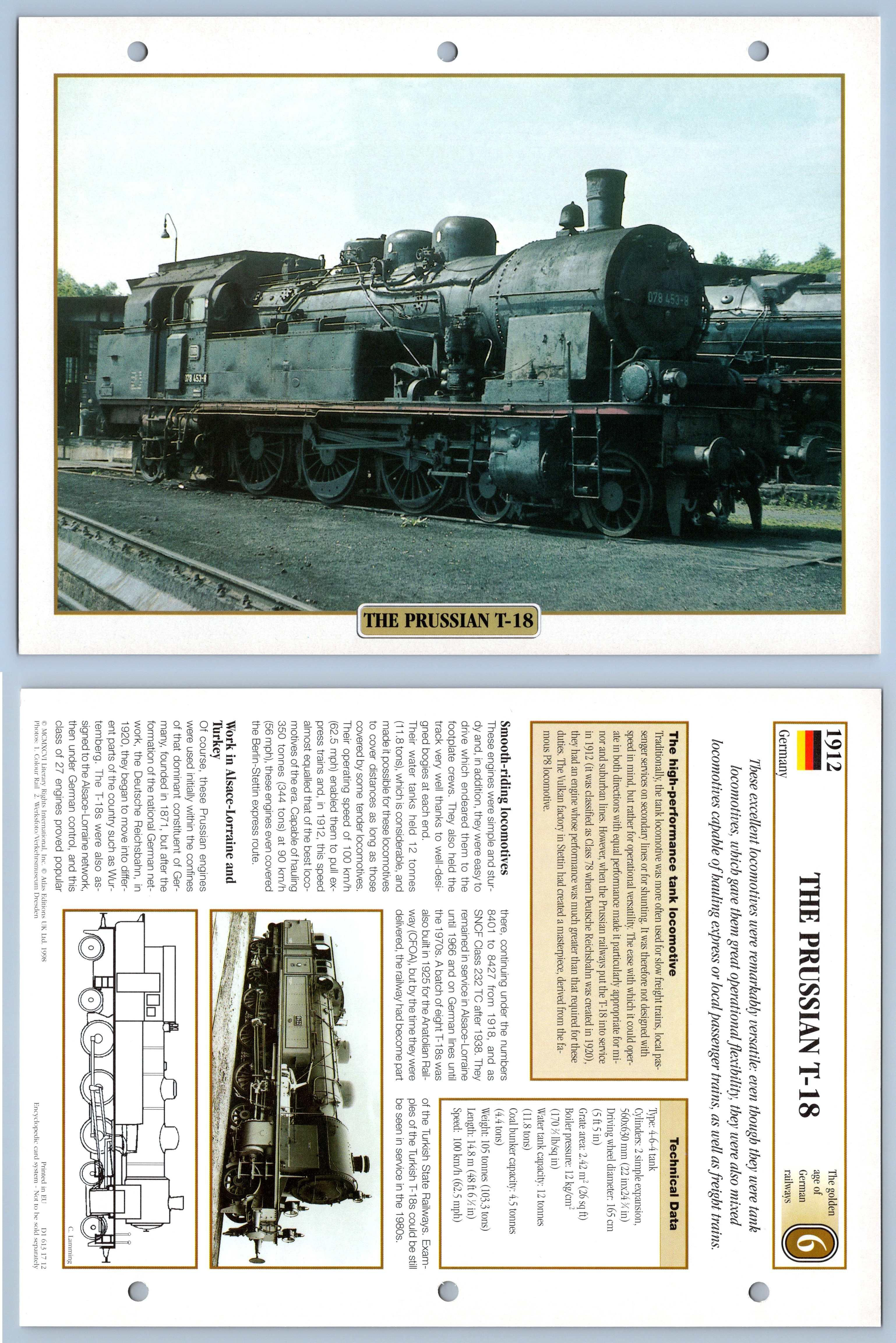 Prussian T 18 Golden Age German Legendary Trains Maxi Card