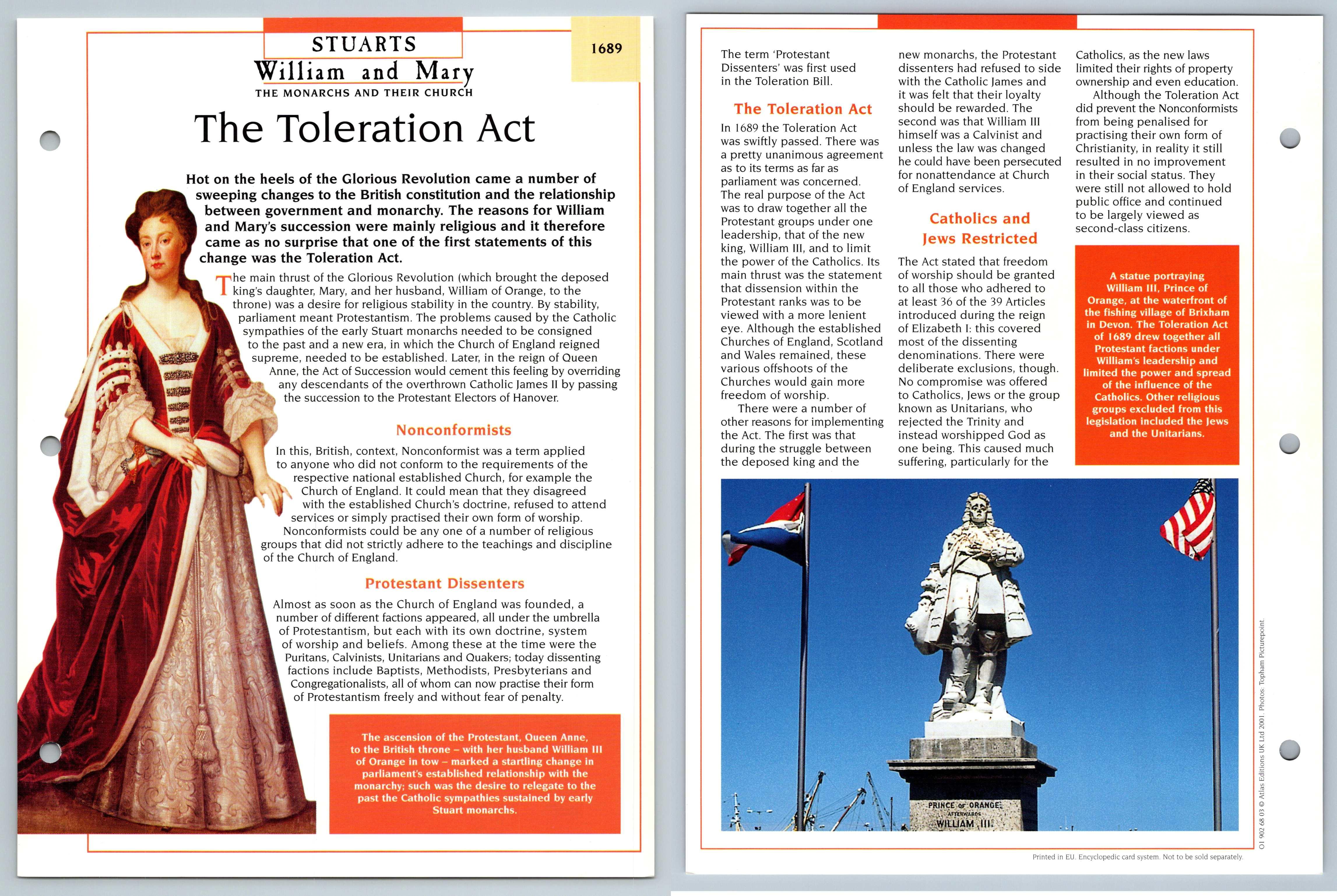 Toleration Act 1689 Stuarts Atlas Kings Queens Of GB Maxi Card Toleration Act 1689 Stuarts Atlas Kings Queens Of GB Maxi Card