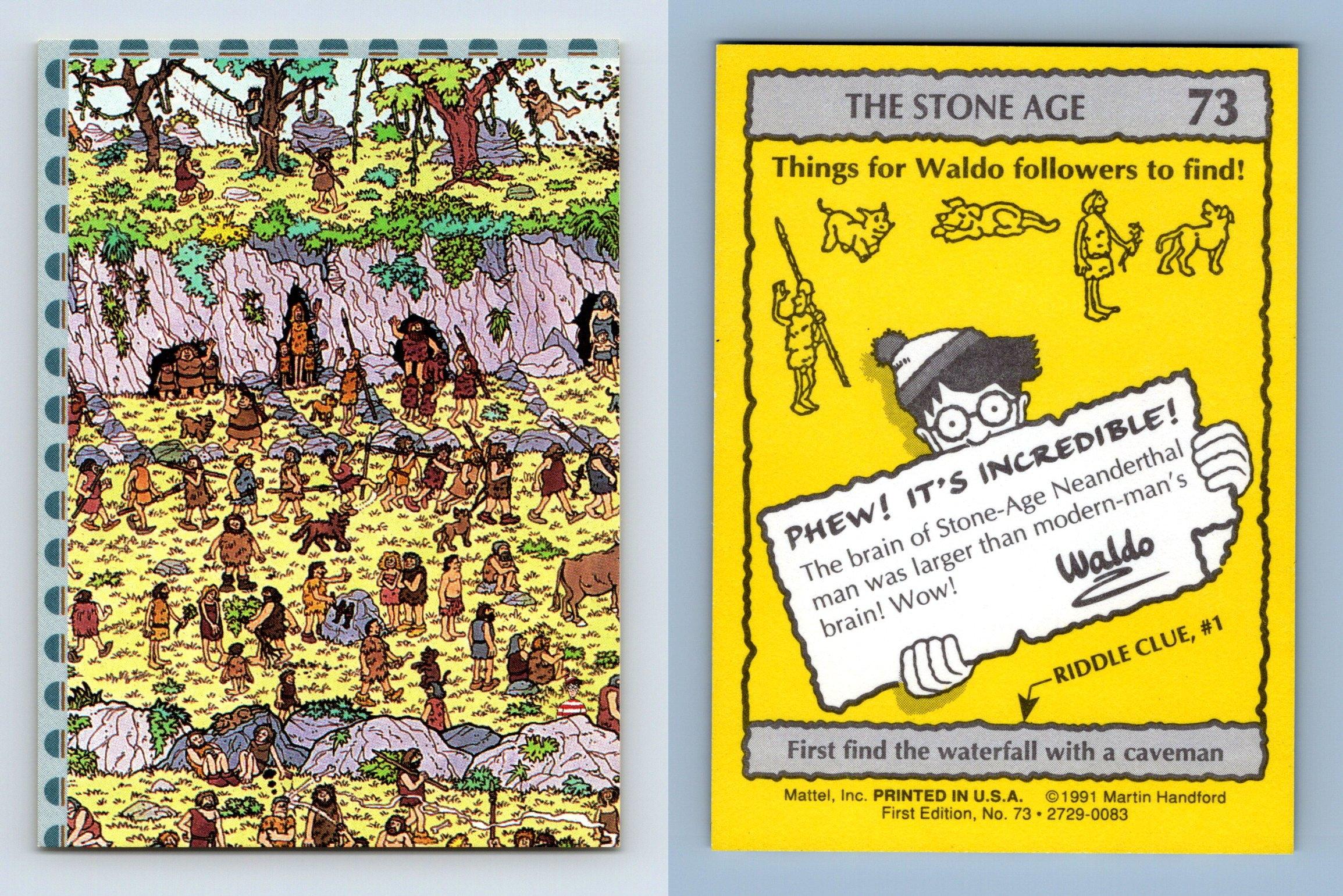 The Stone Age 73 Where s Waldo 1991 Mattel Trading Card