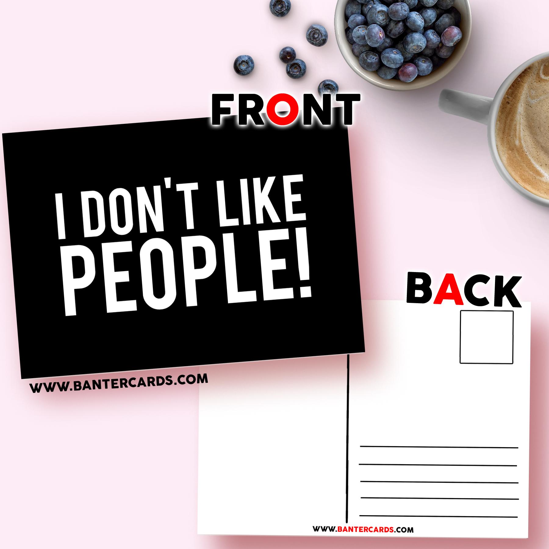 I DON T LIKE PEOPLE A6 POSTCARD