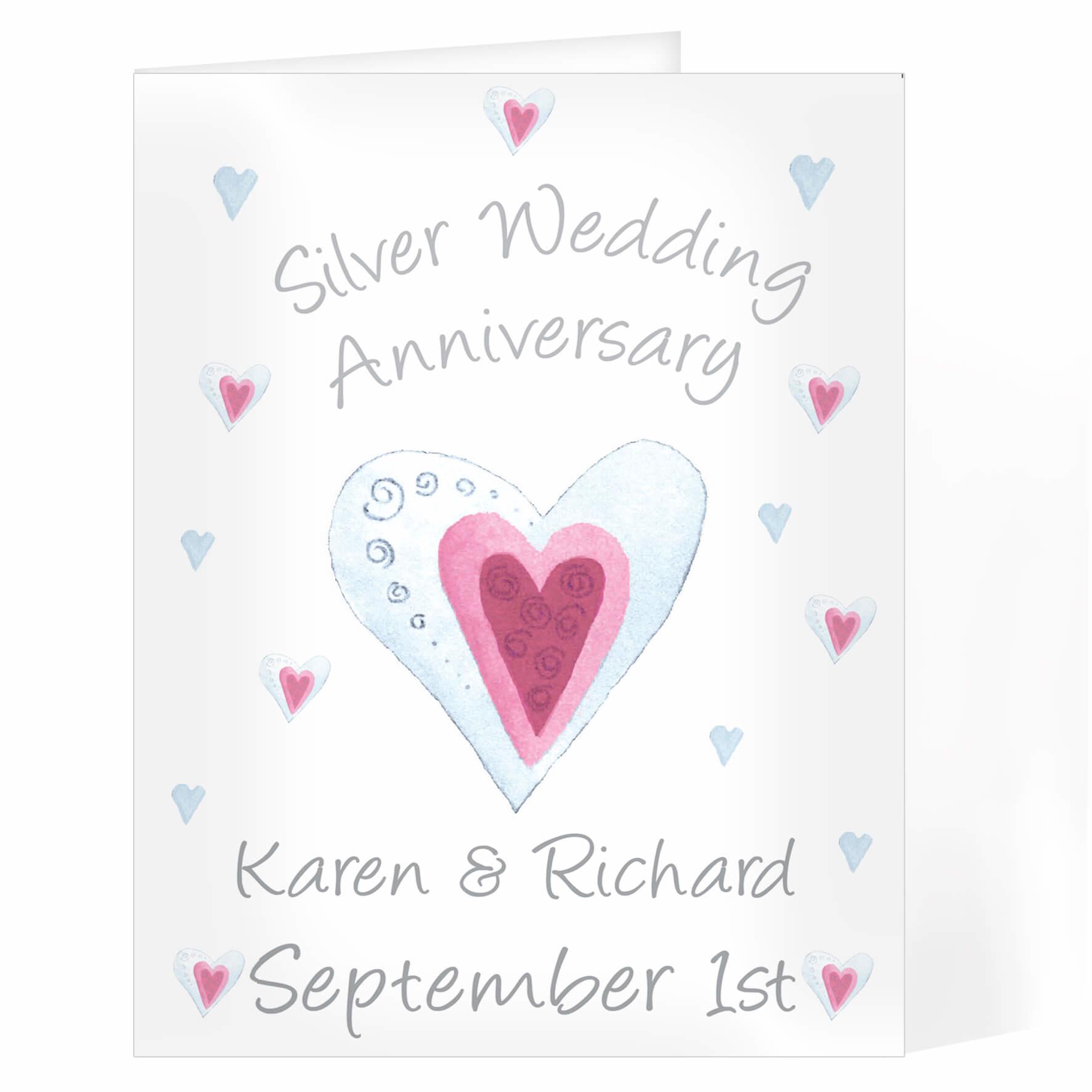 Personalised Silver Wedding Anniversary Card 25th Anniversary Card Personalised Silver Wedding Anniversary Card 25th Anniversary Card