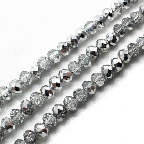 Crystal Rondelle 2x3mm - Half Silver Plate 200pc | Craft, hobby ...
