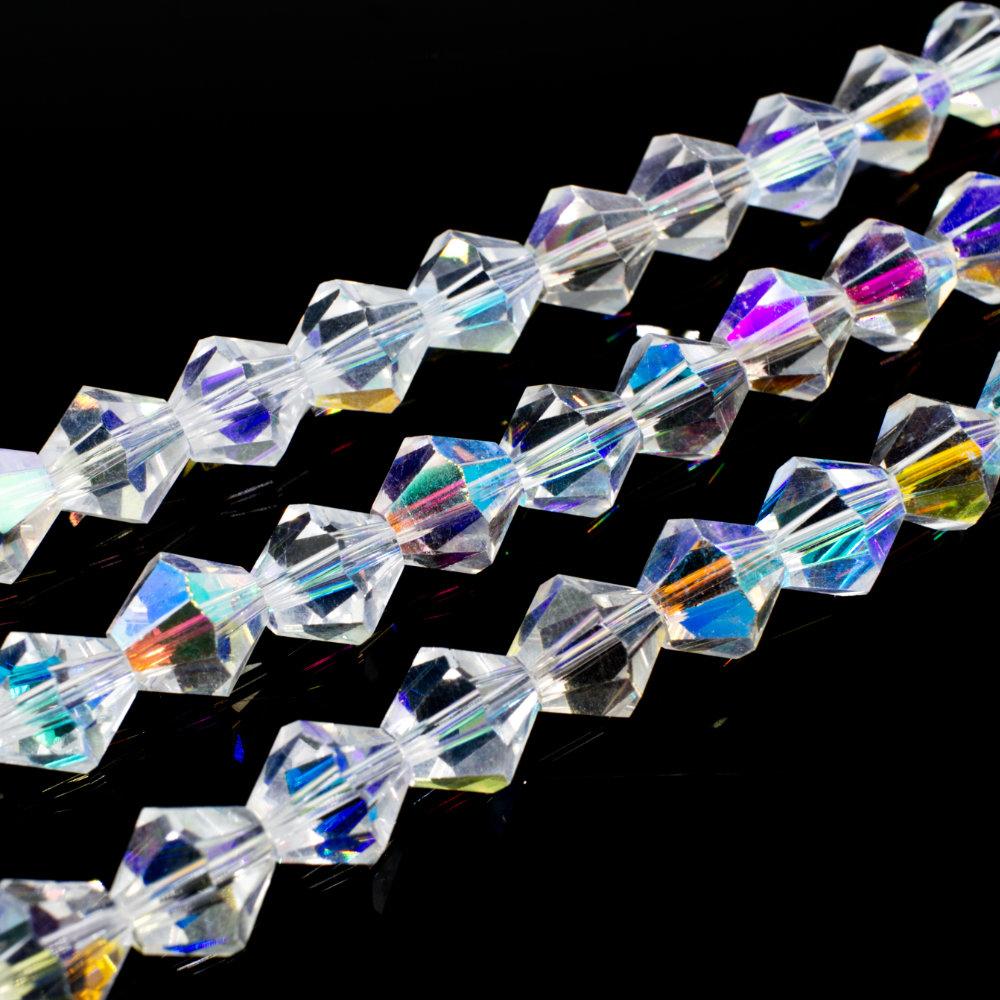 Shop the Premium Crystal 8mm Bicone Beads - Crystal Half AB