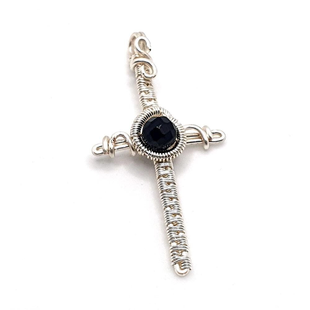 Cross Pendant - Obsidian