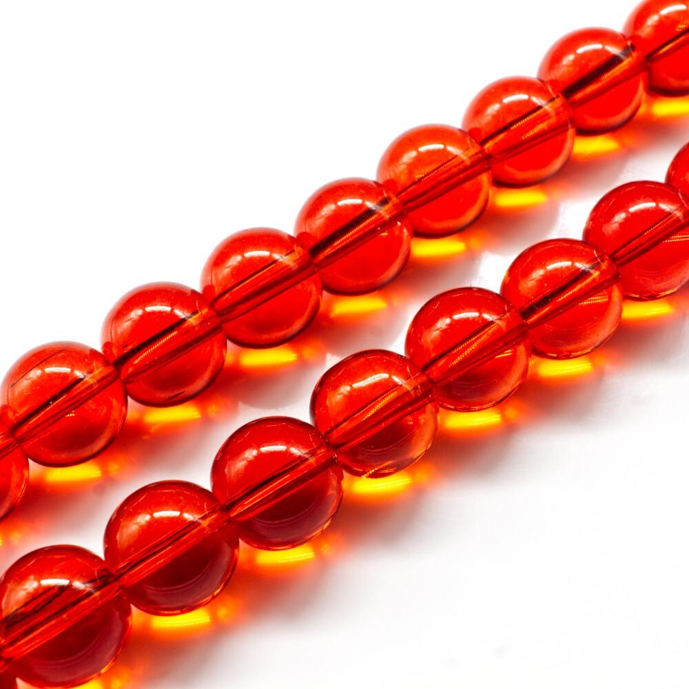 Glass Beads 12mm Round - Red 14" String