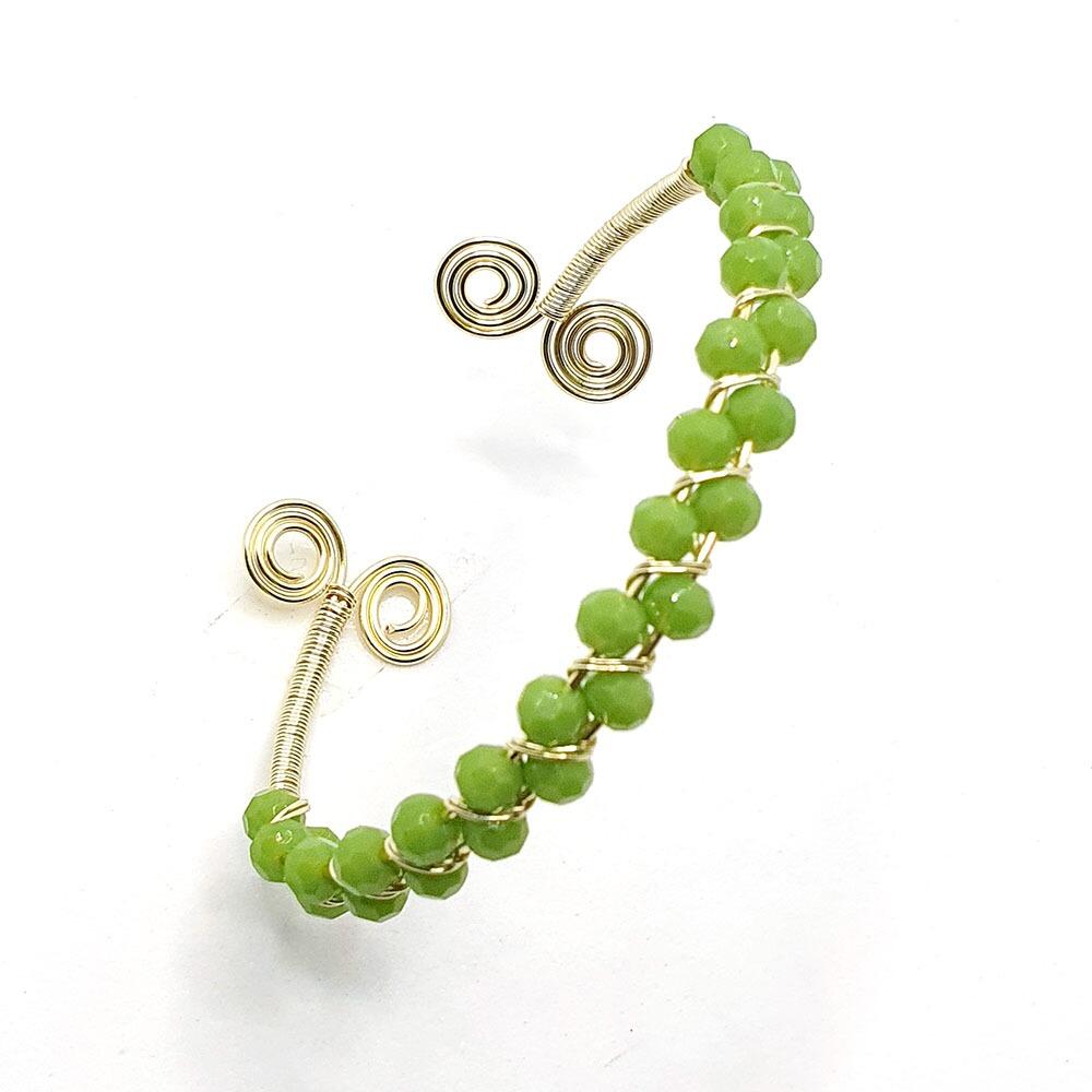 Delia Bangle & Ring - Spring Green