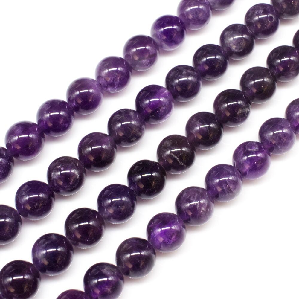 Amethyst Round Beads - 7mm 15" inch