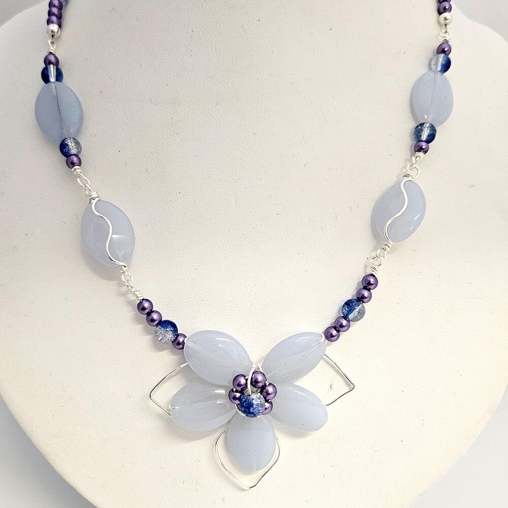 Wire Flower Necklace Makes 2 - Lilac