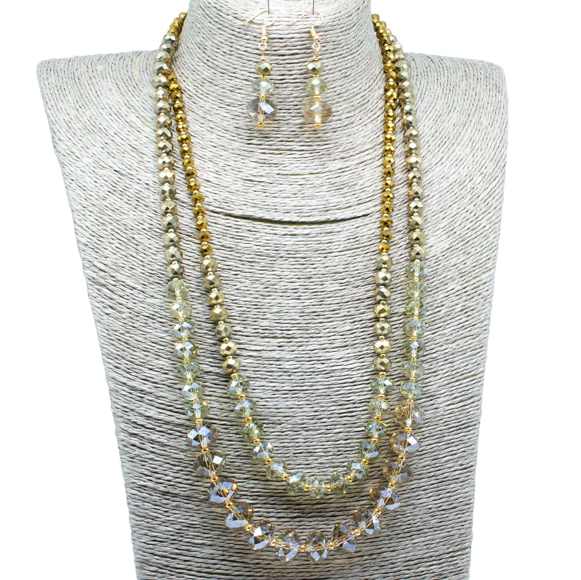 Elenor Double Strand Necklace - Gold Shadow