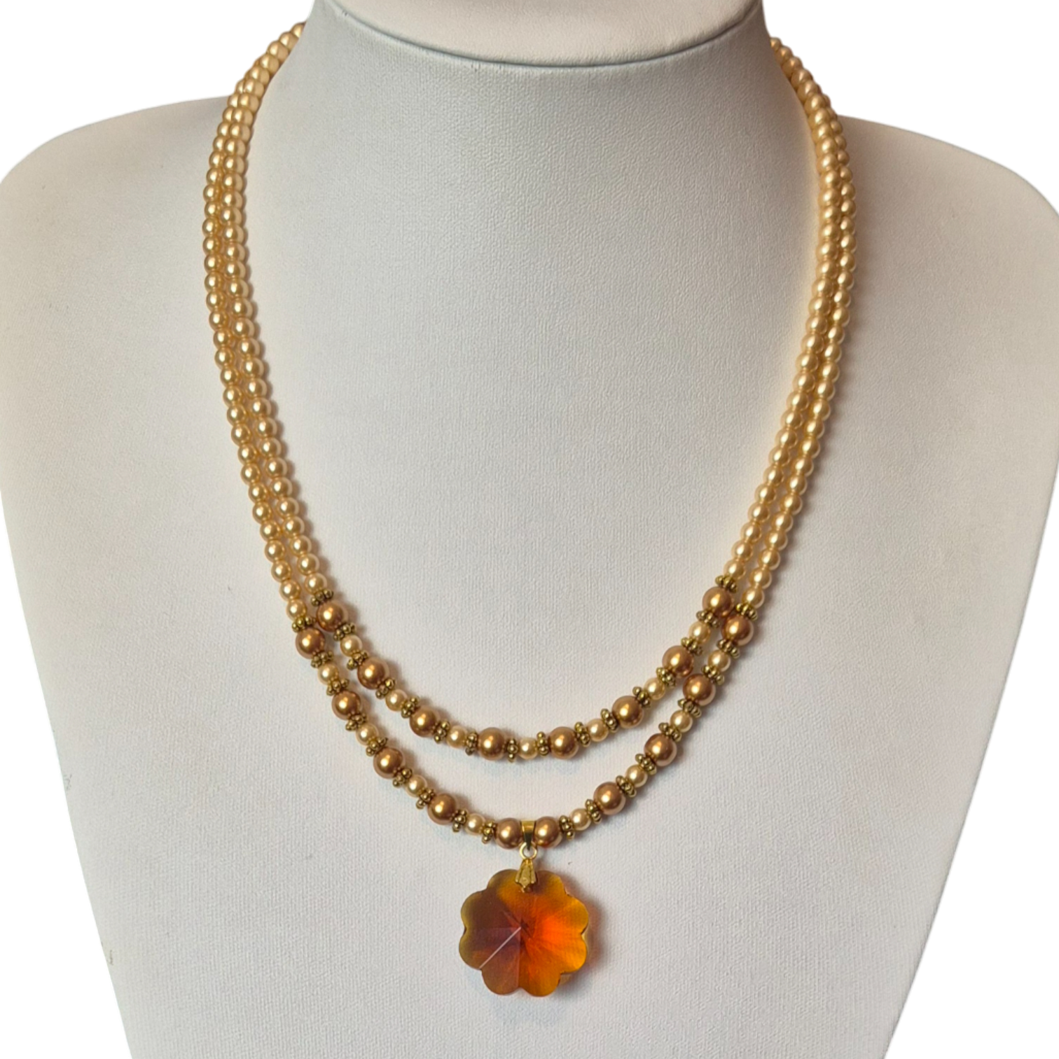 Bonnie Flower Necklace - Amber