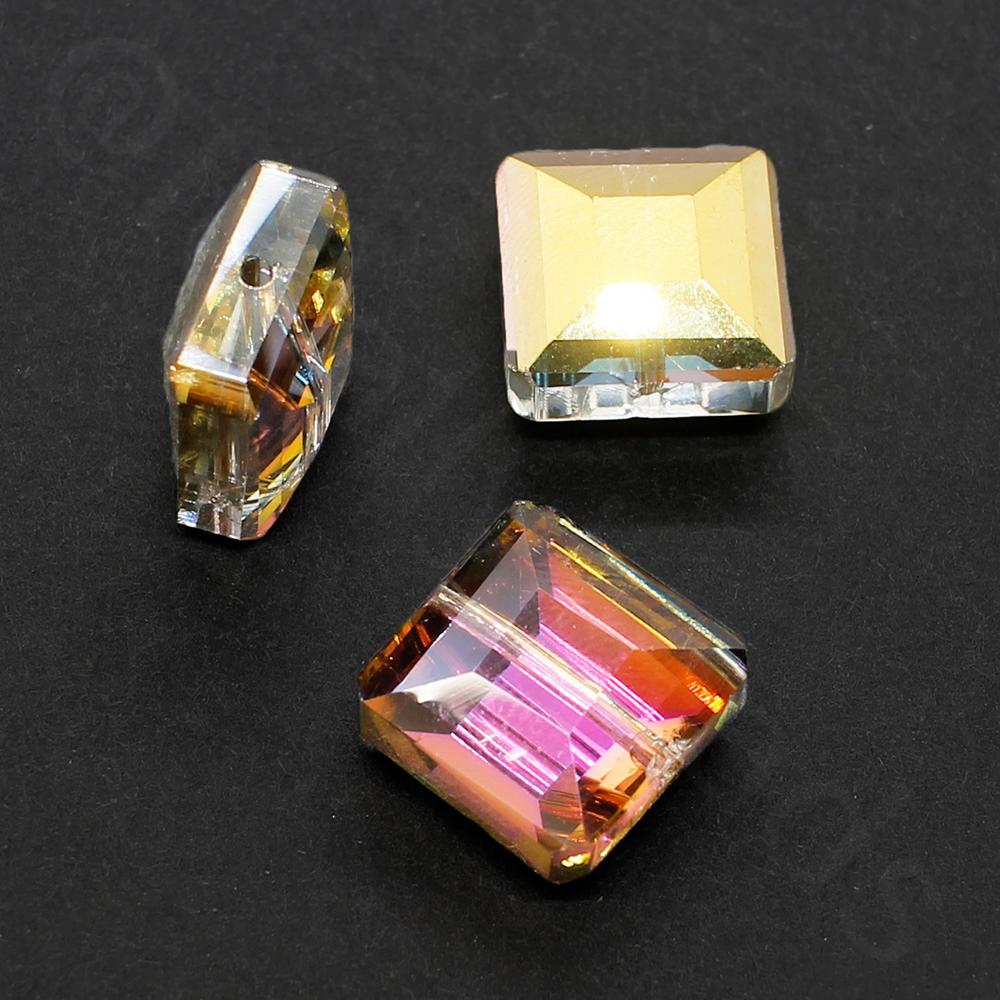 Crystal Square 14mm - Bronze Rainbow 8pcs