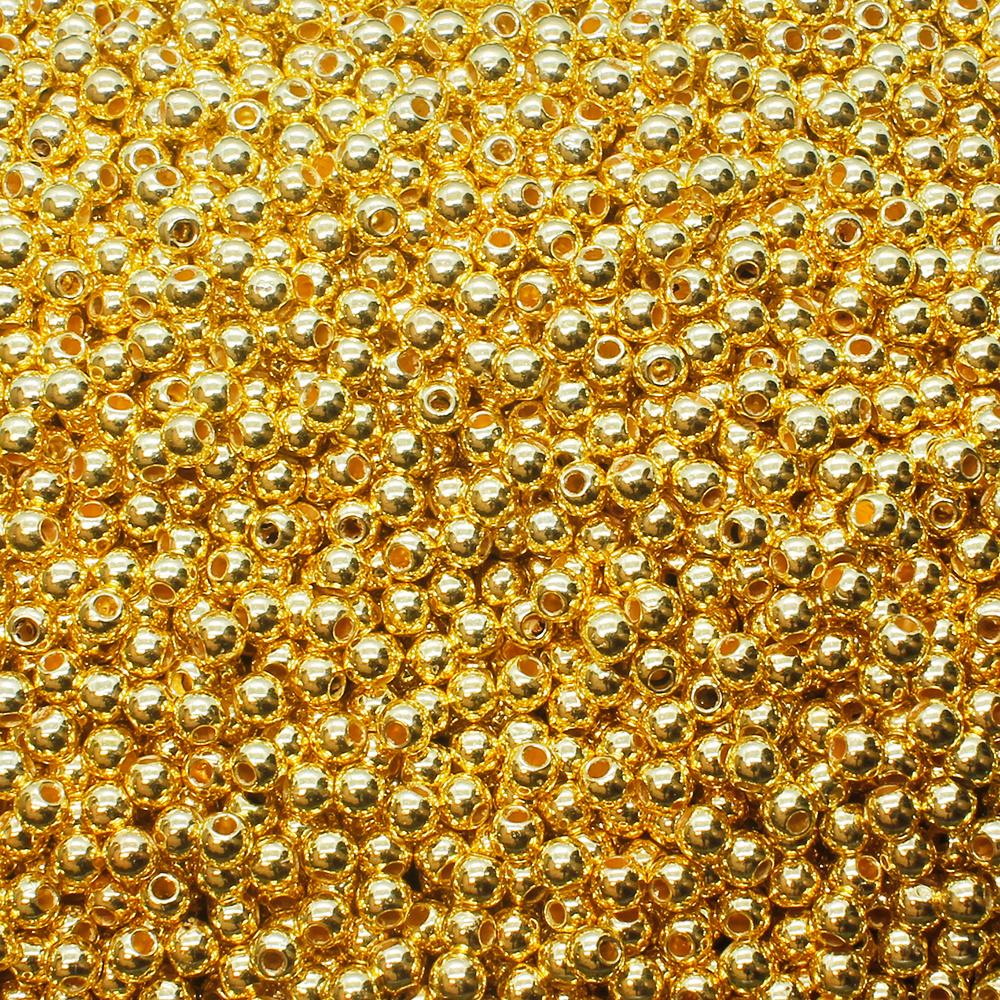 Acrylic Gold Round Beads 4mm - 1200pcs