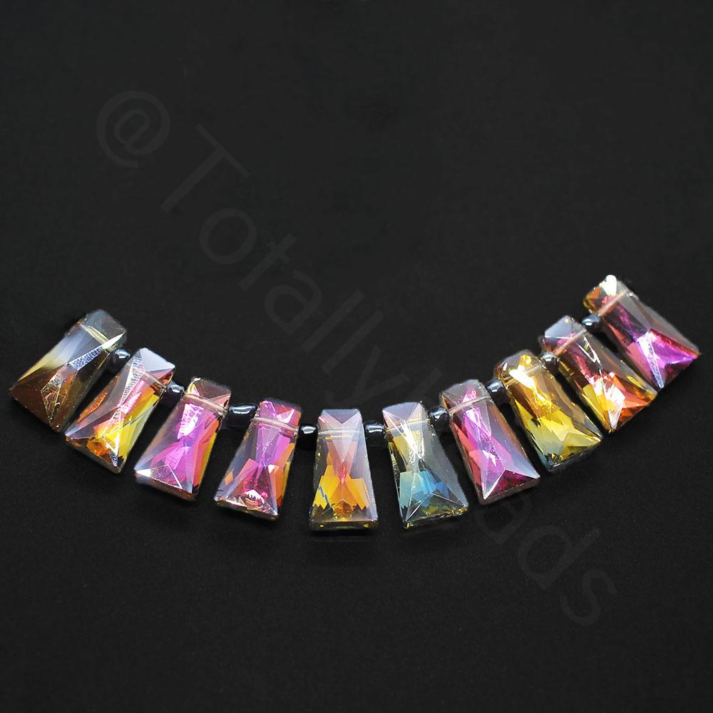 Trapezoid Crystal Beads 20mm - Bronze Rainbow B