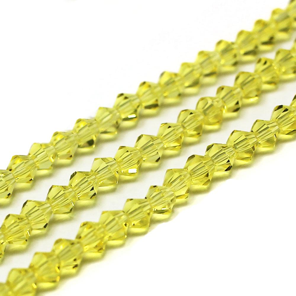 Crystal Bicone 4mm - Yellow | Craft, hobby & jewellery supplies ...