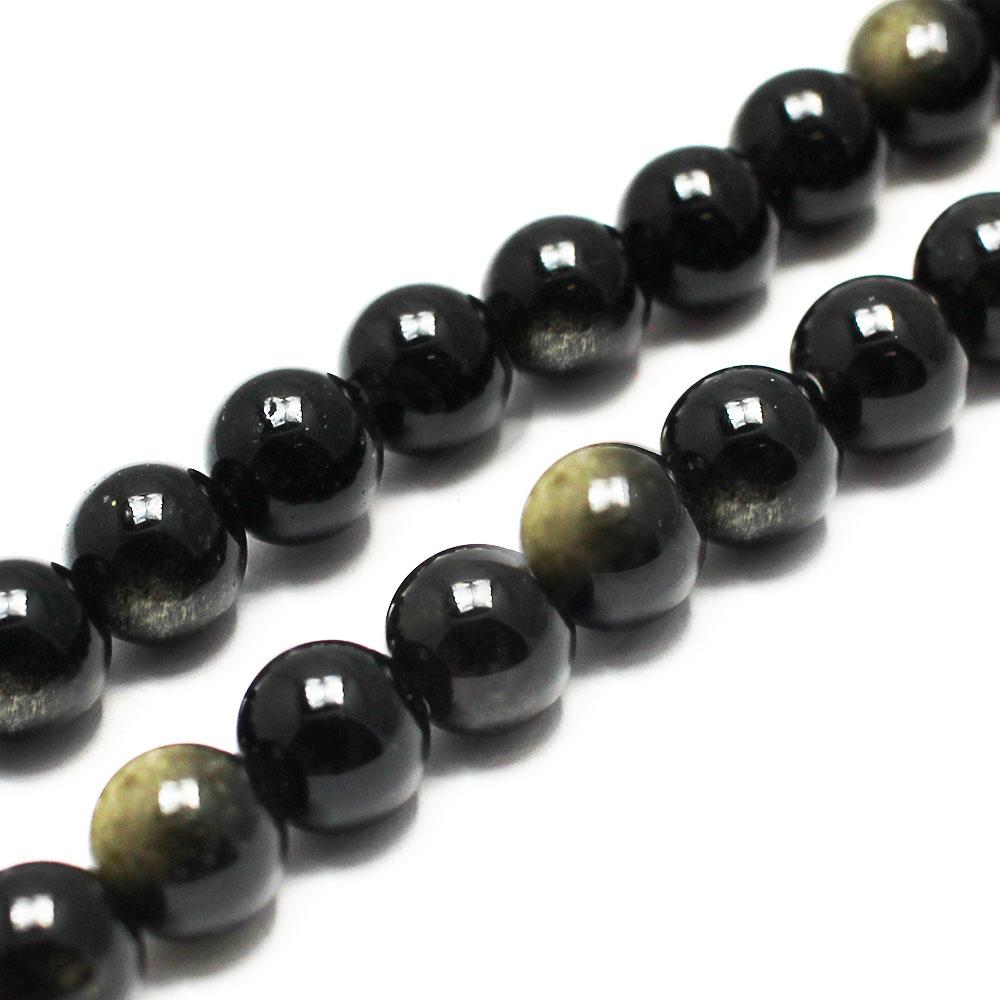 Shop the Gold Obsidian Round Beads 8mm.