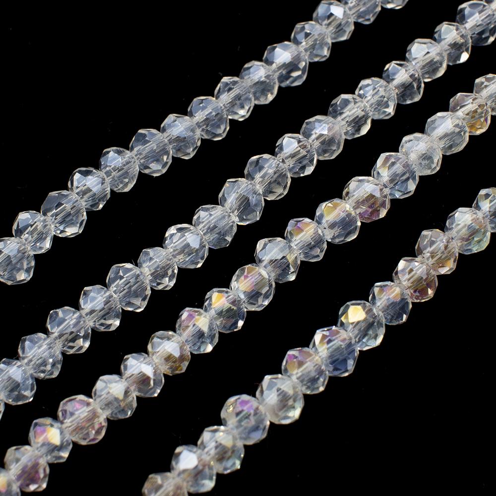 Crystal Rondelle 2x3mm - Clear AB 200pcs | Craft, hobby & jewellery ...