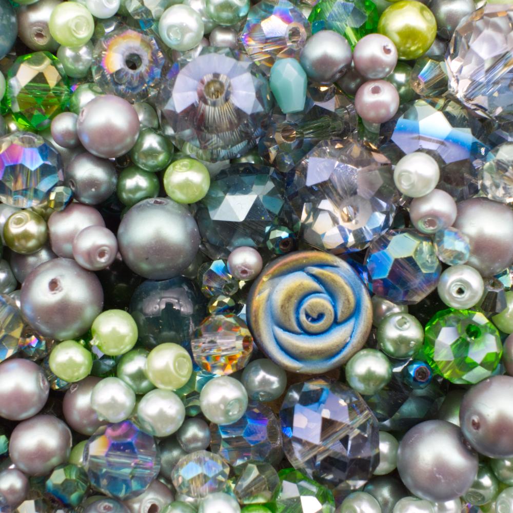 Premium Bead Mix 75g - Sage Green