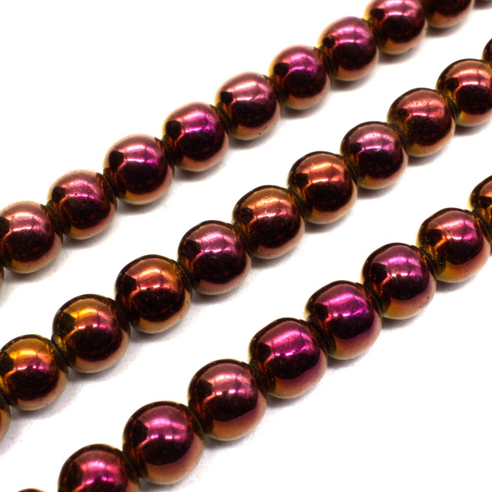 Hematite Round 8mm - Purple Plated | Craft, hobby & jewellery supplies ...