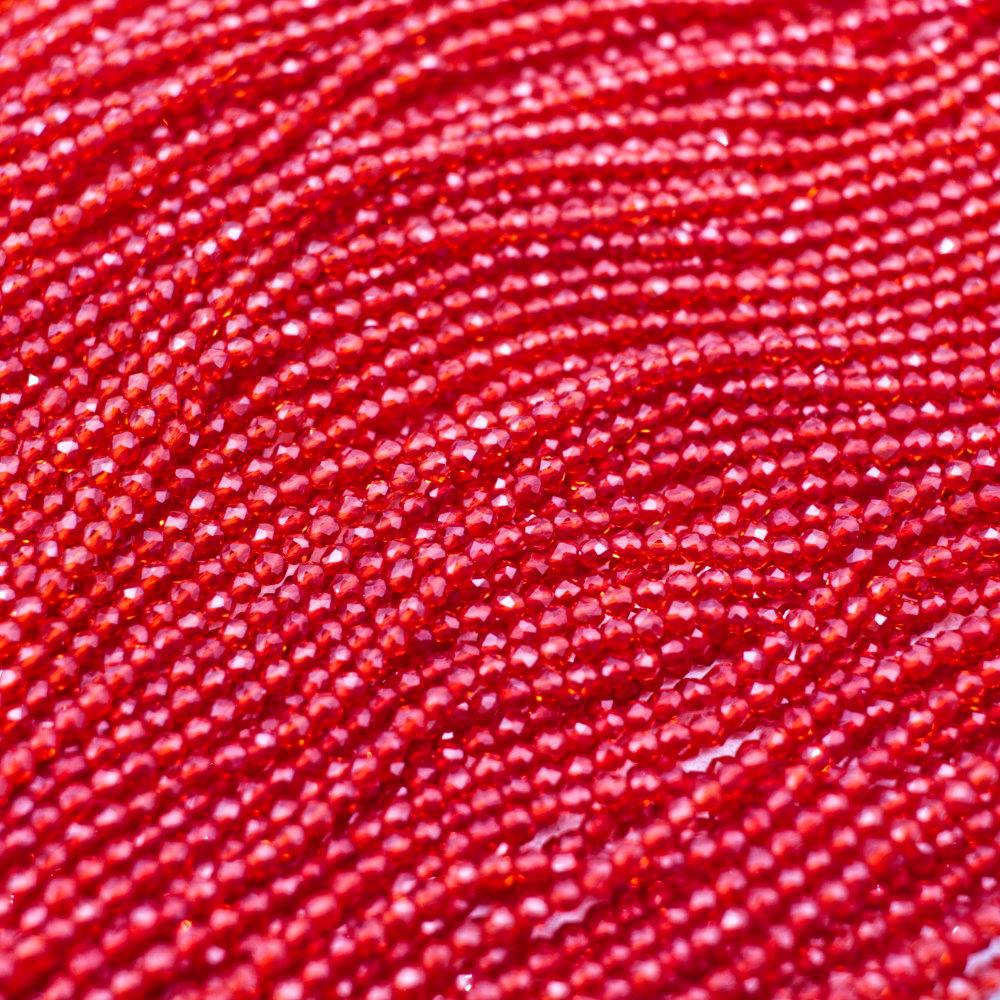 Micro Crystal Round Beads 1.5mm - Bright Red