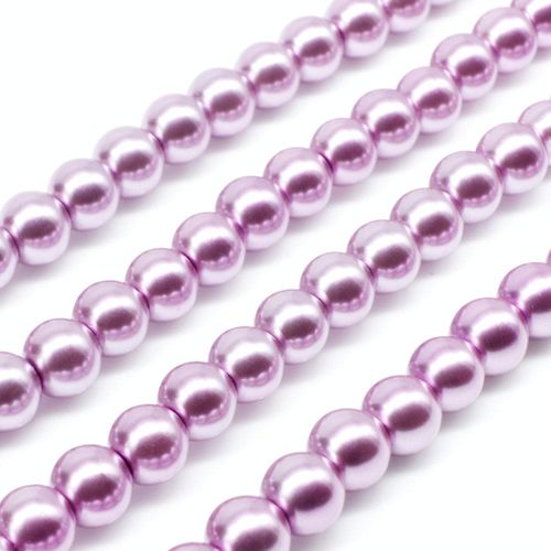 Glass Pearl Round Beads 8mm Lilac Craft hobby jewellery supplies Totally Beads