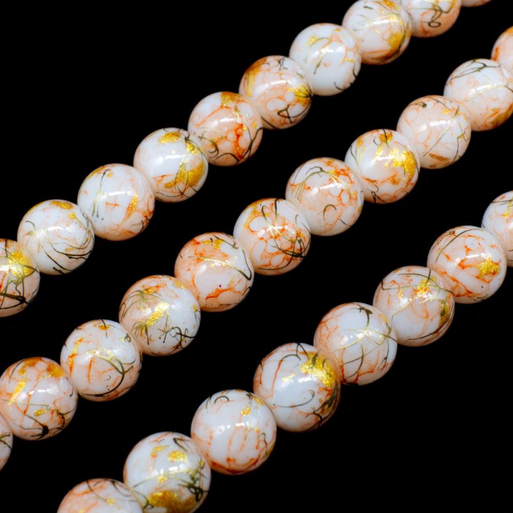 Oriental Splash Glass Beads 8mm - Peach | Craft, hobby & jewellery ...