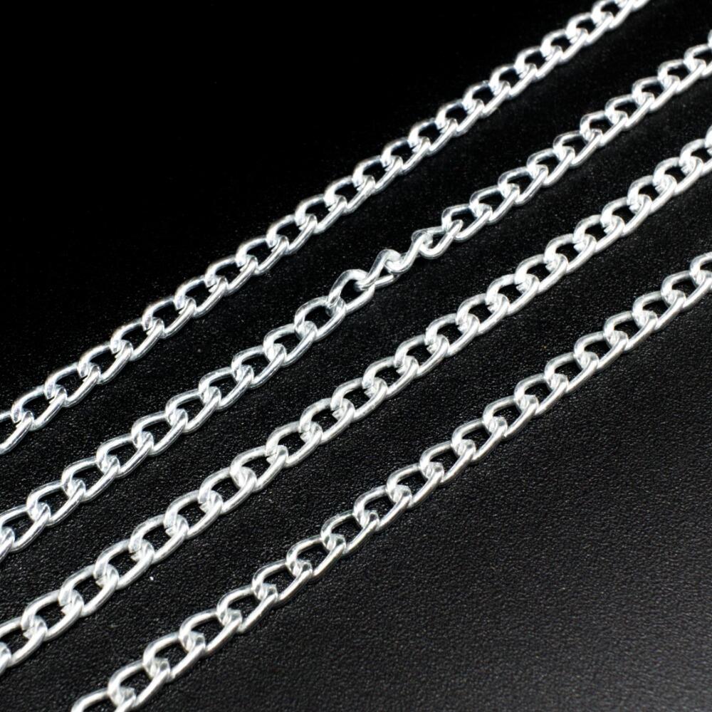 Aluminium Chain Oval Curb 4x6mm - Silver 1m