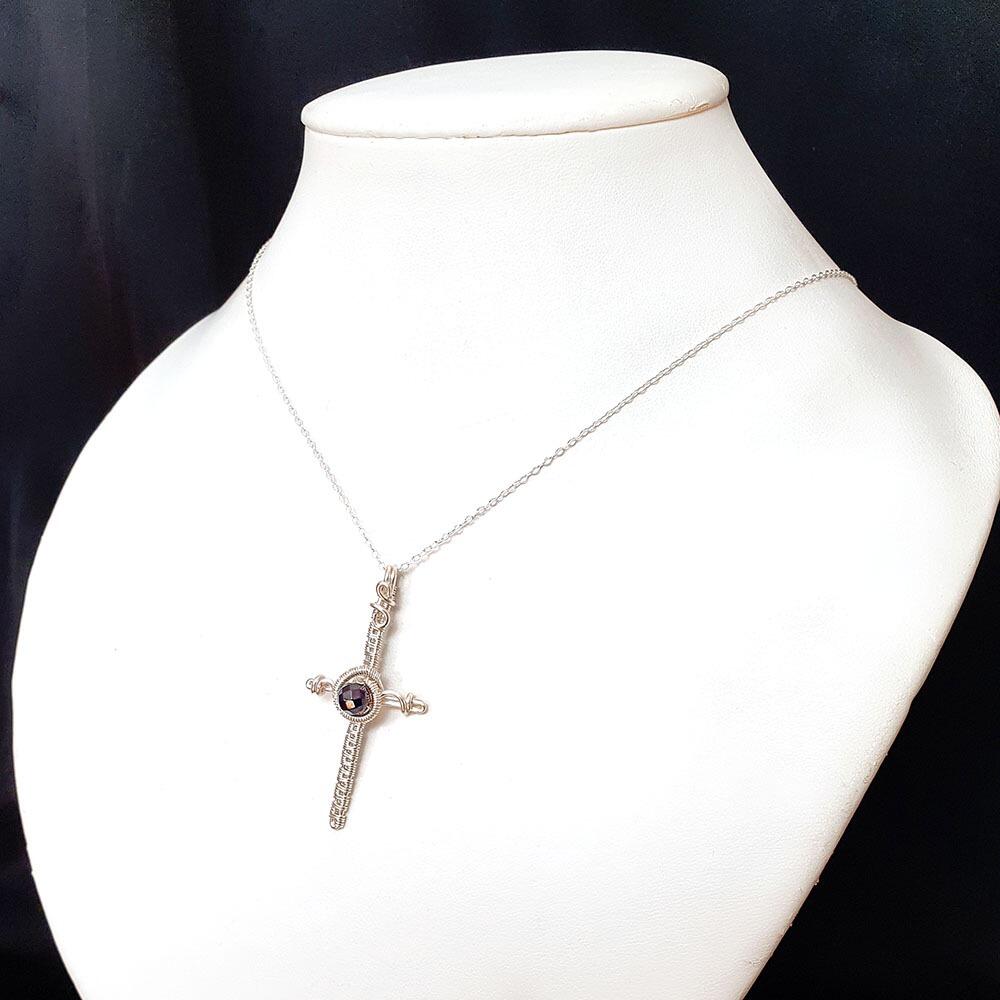 Cross Pendant - Obsidian