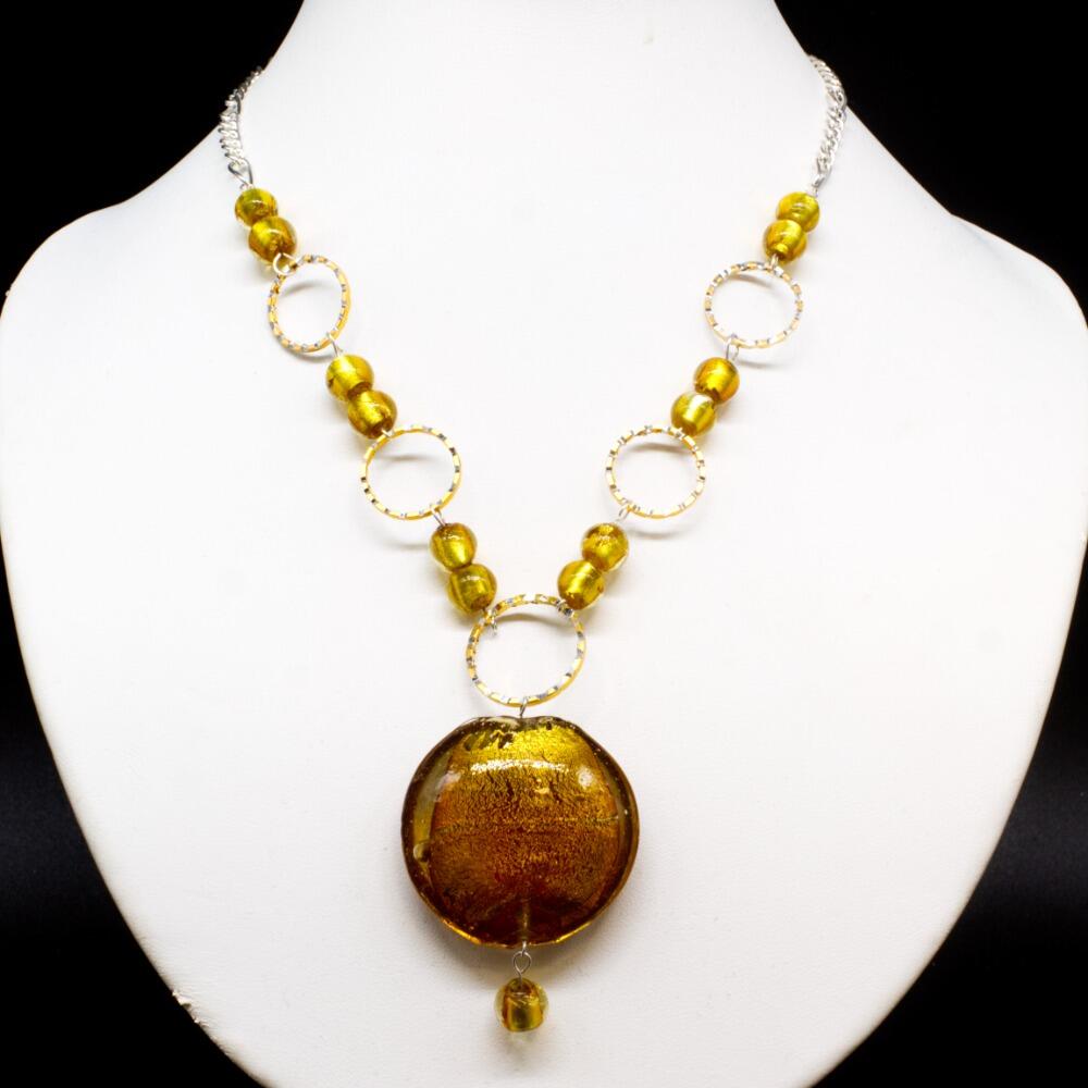 Ellen Silver Foil Necklace - Gold