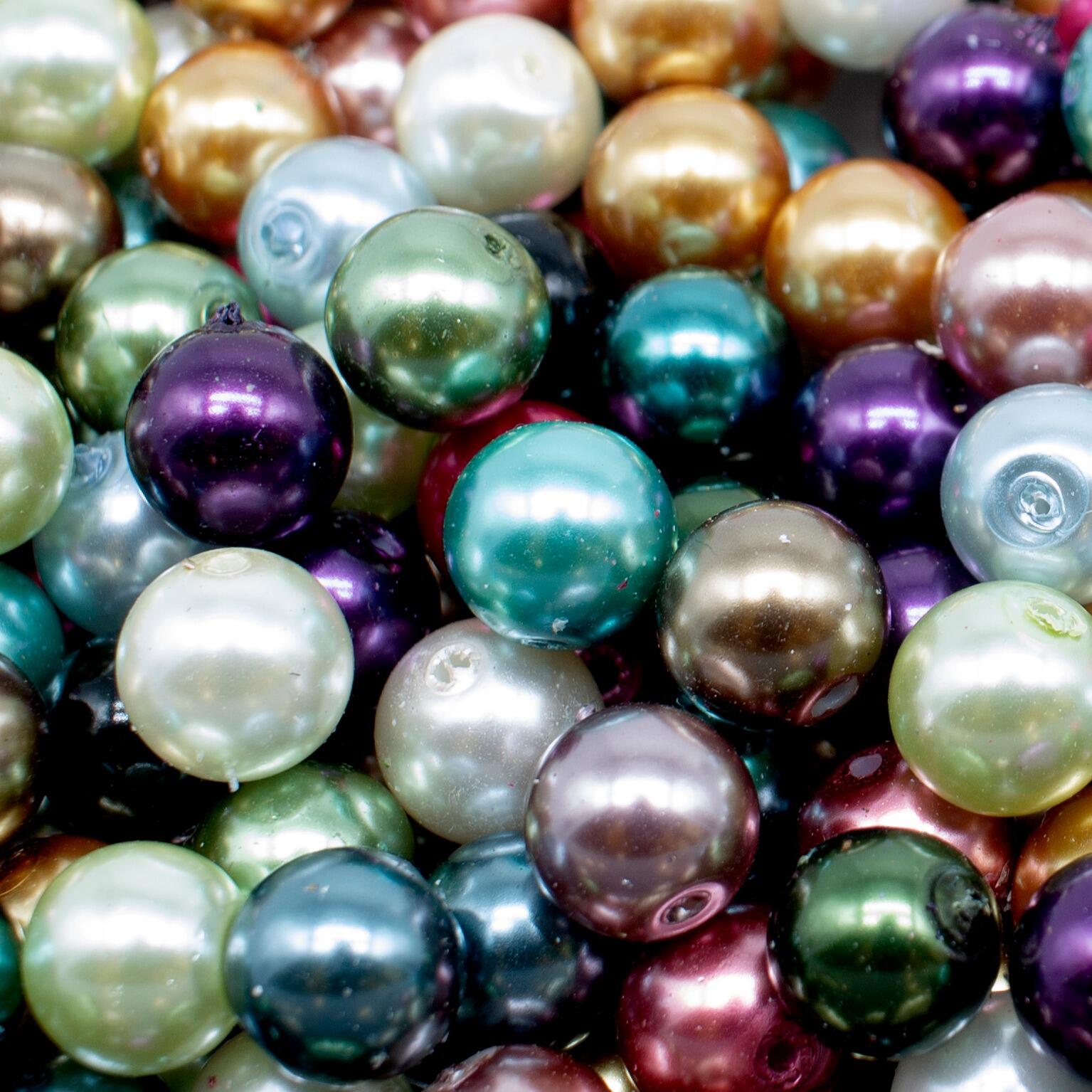Glass Pearl Round Beads 10mm - Mix | Craft, hobby & jewellery supplies ...
