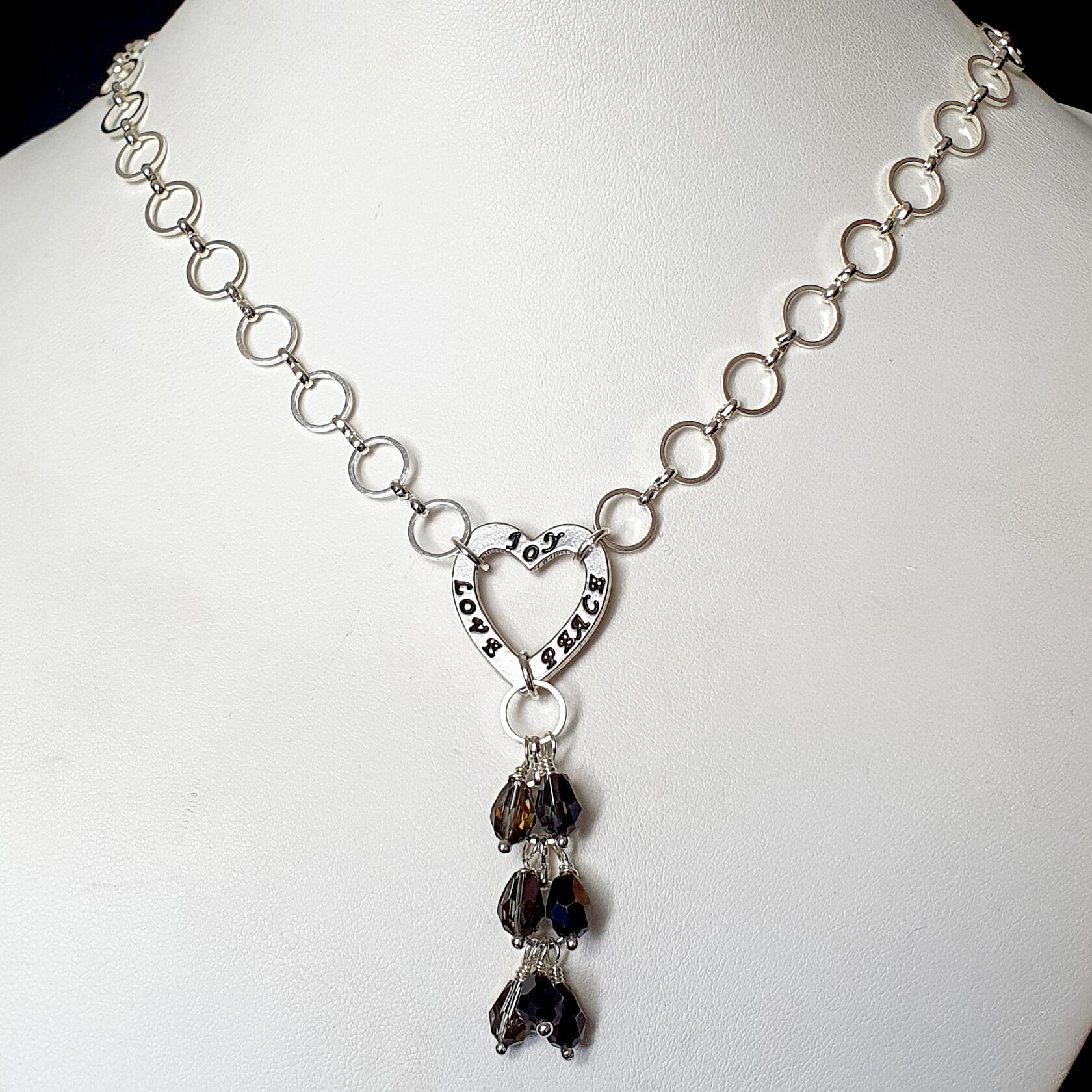 Nadia Crystal Drop Necklaces - Black Diamond