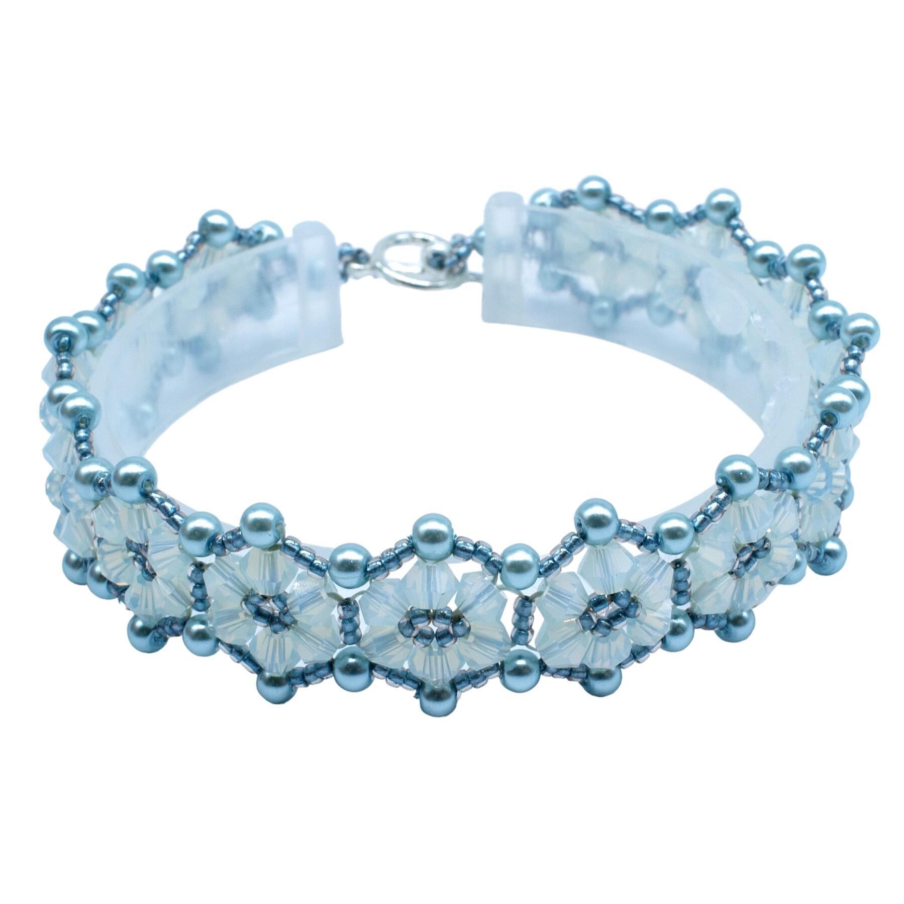 Crystal Flower Bracelet Makes 2 - Steel