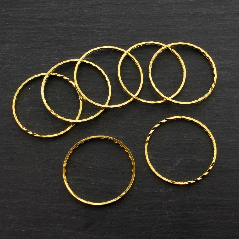 Spacer Rings Etched 18mm Gold Plated - 30pcs