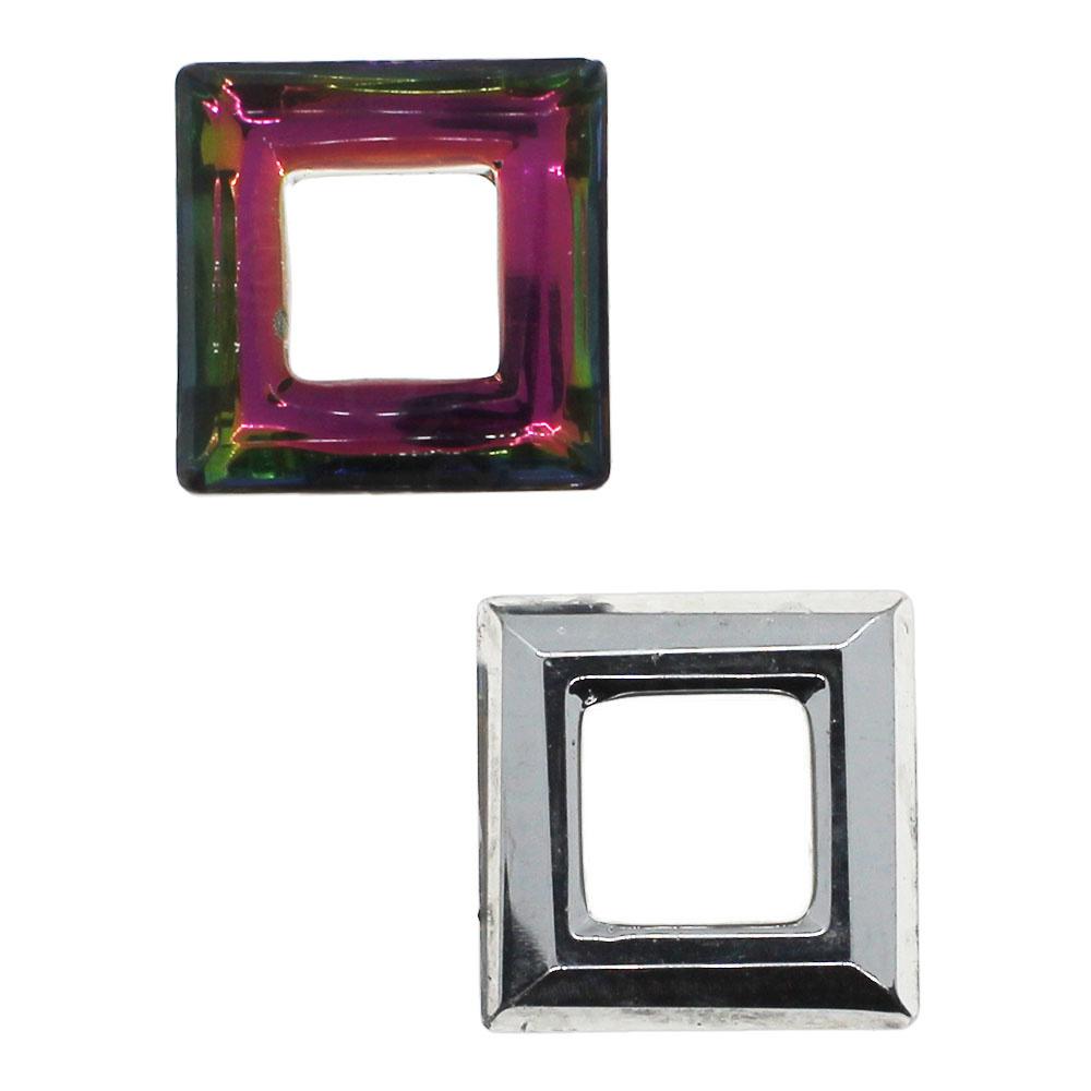 Crystal Pendant - Square 30mm - Rainbow B
