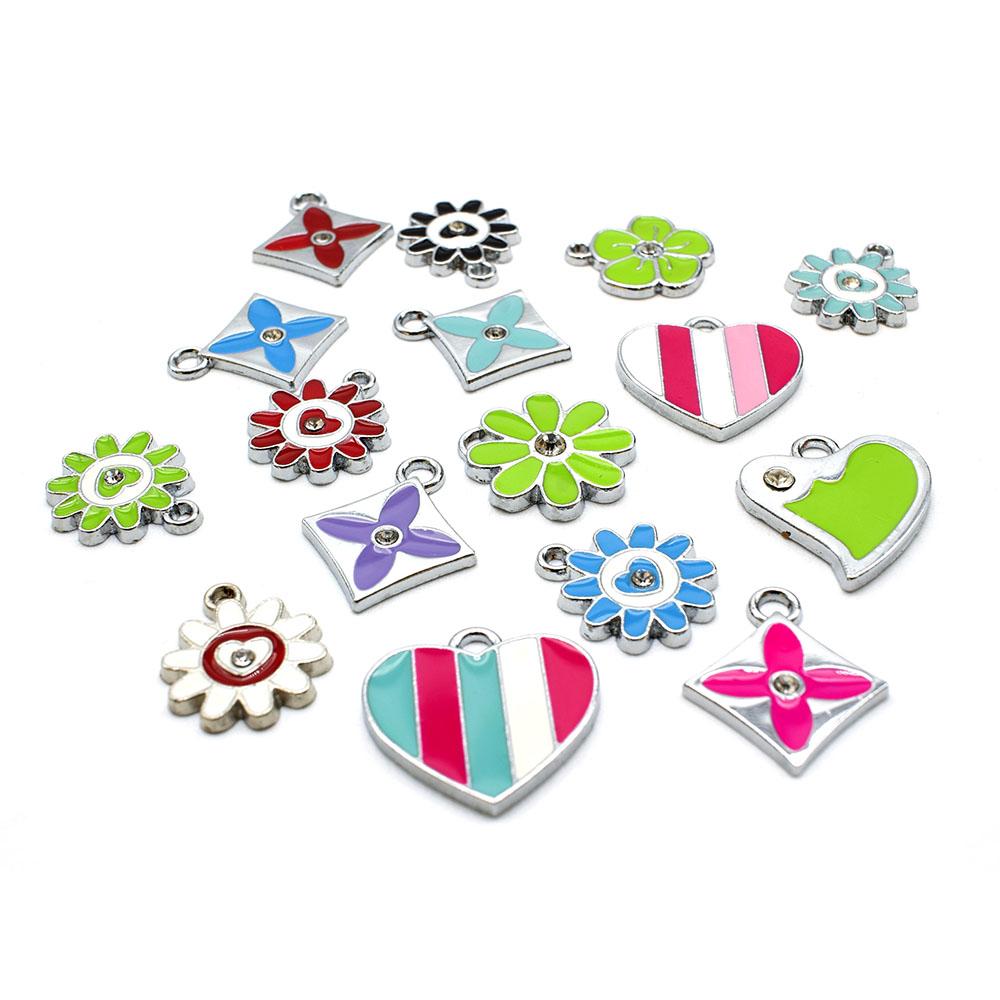 Enamel Charm Assorted shapes - 10pcs
