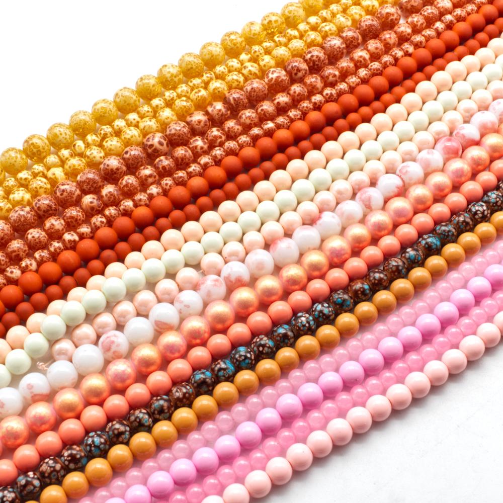 Glass Bead Mix 20 strings - Opal Orange