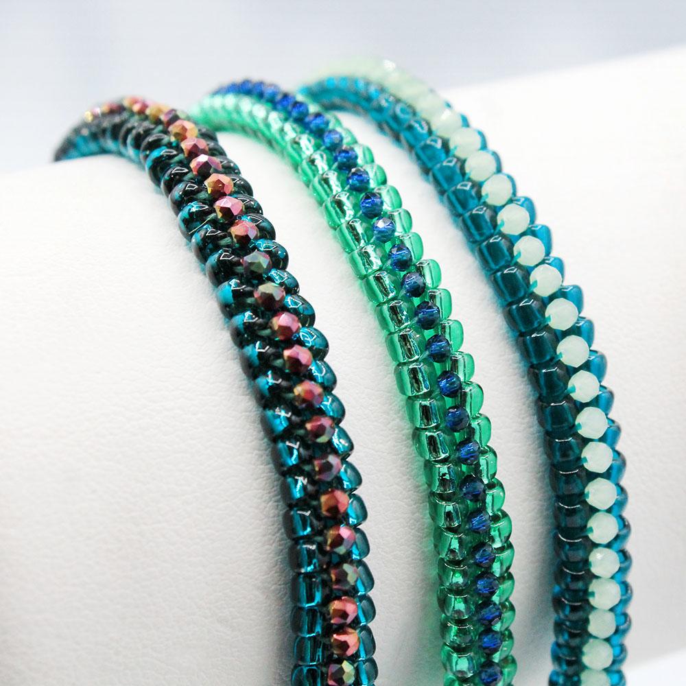 Green/Blue Crystal Bracelet Beads Kit | Totally Beads