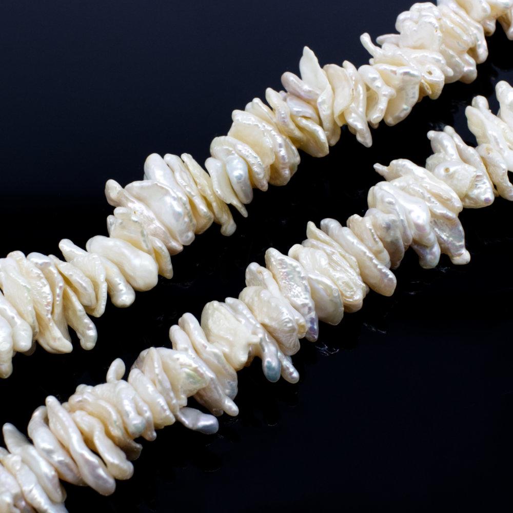 Freshwater Pearls 12mm Heishi White - 7" String