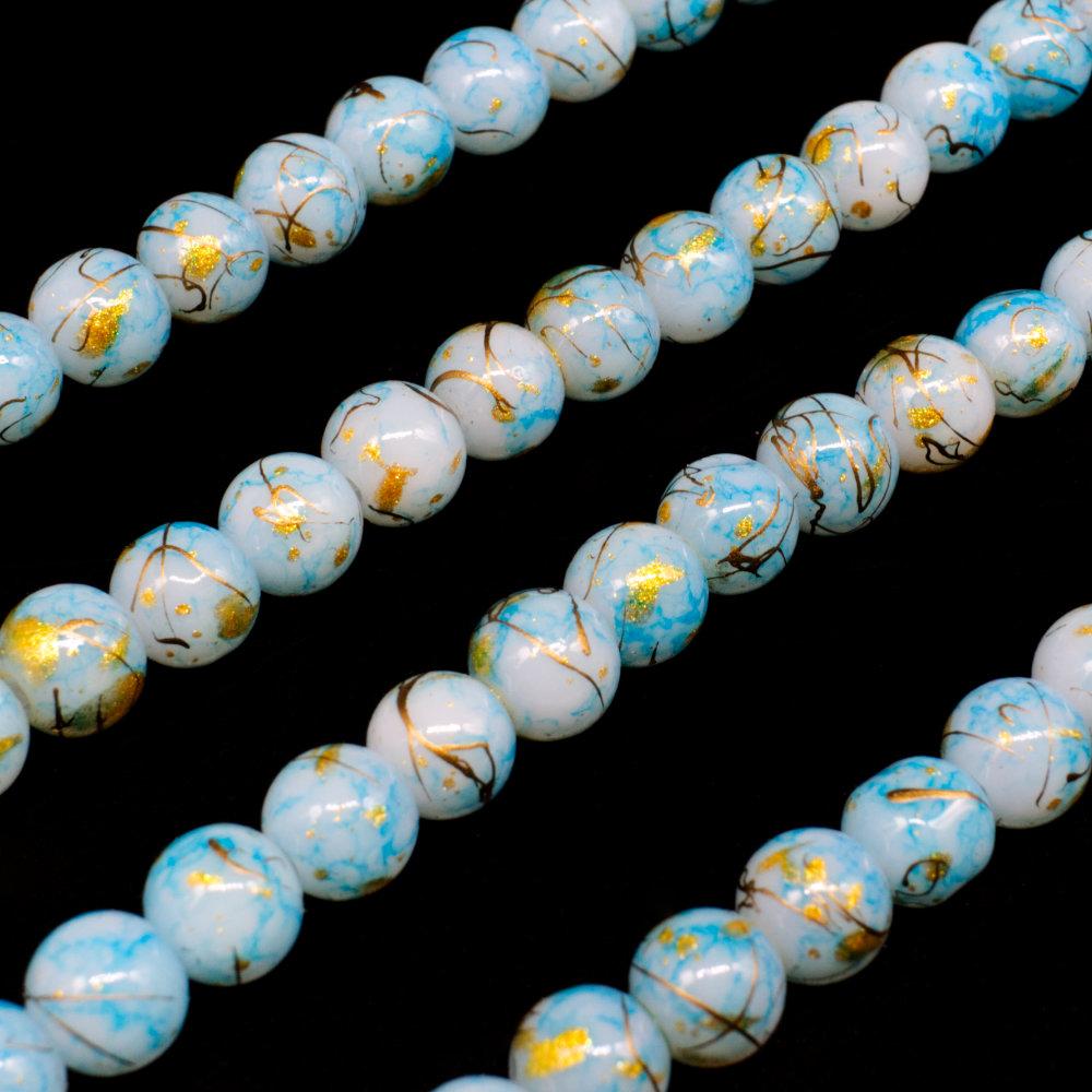 Oriental Splash Glass Beads 6mm - Aqua | Craft, hobby & jewellery ...