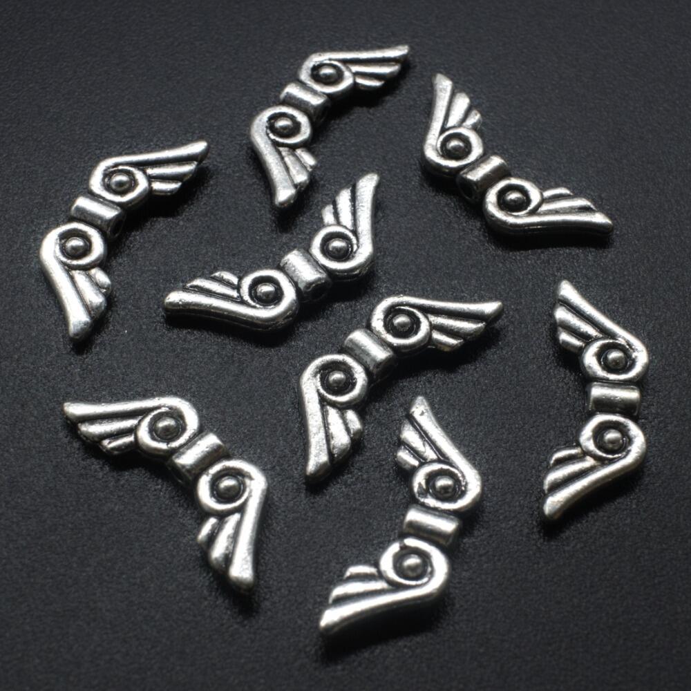 Metal Wing Beads 21mm 10pcs - Antique Silver