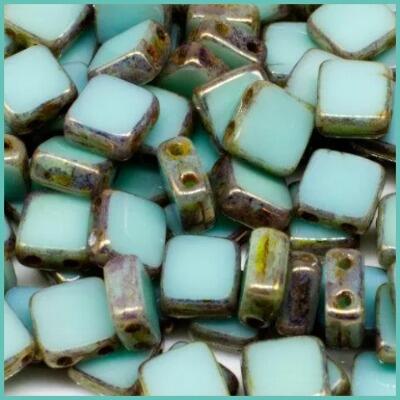 Table Cut Twin Hole Tile Beads | Jewellery Making Beads