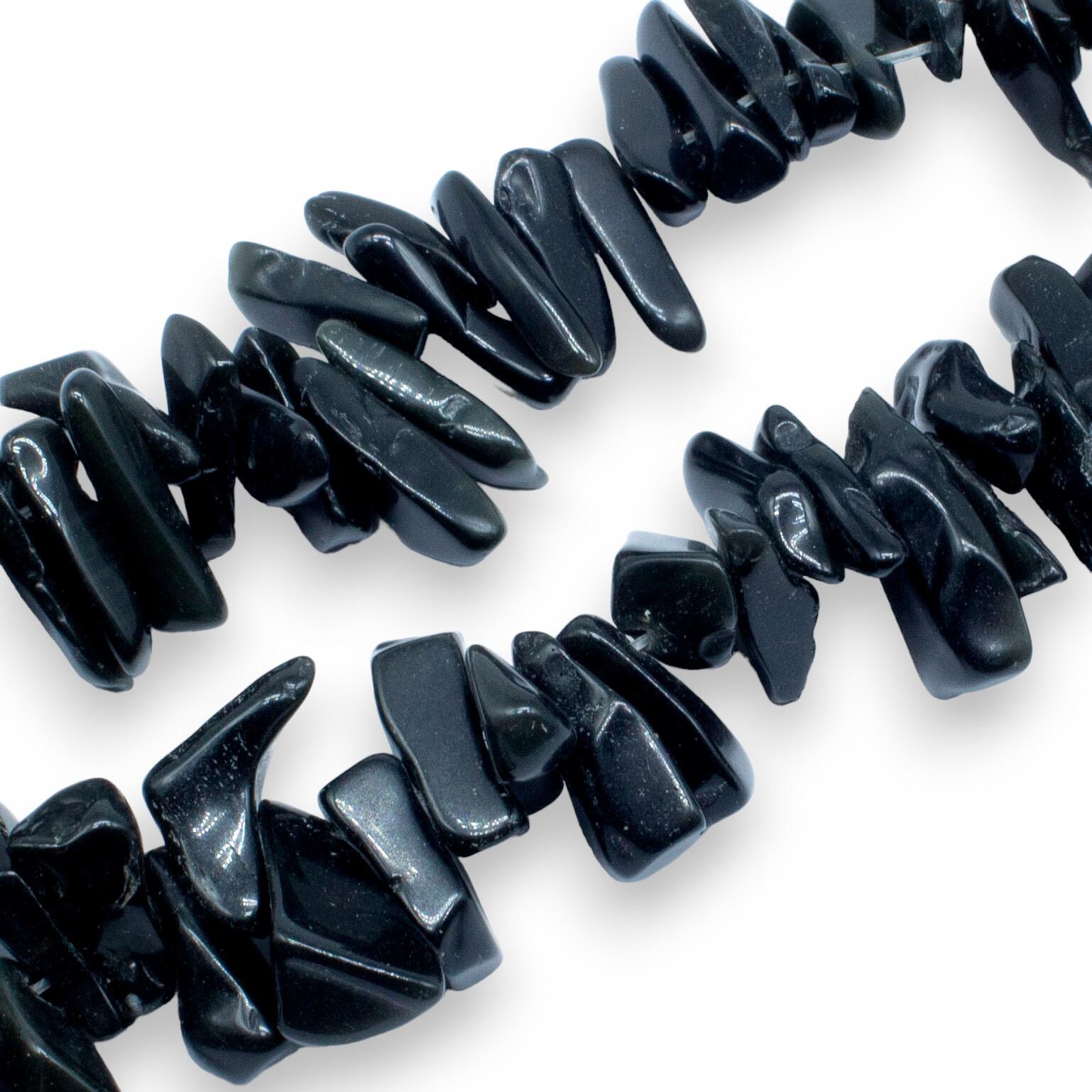 Gemstone Chips - Large Black Stone - String | Craft, hobby & jewellery ...