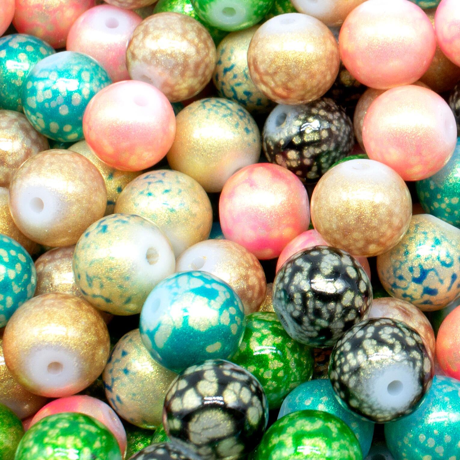 Glass Pearl Round Beads 10mm - Mixed| Craft, hobby & jewellery supplies ...