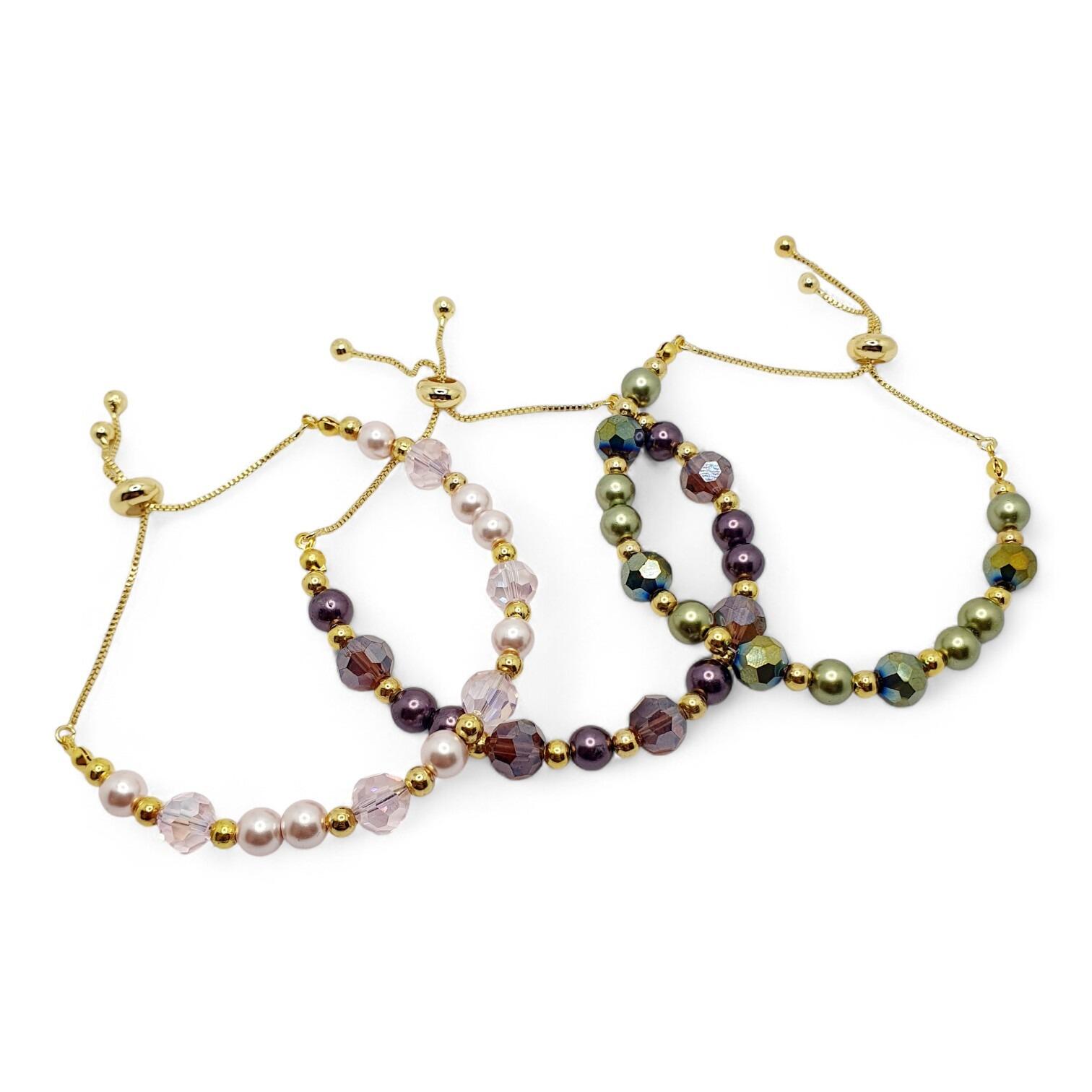 Noeleen Slider Bracelets Makes 3 - Gold Base