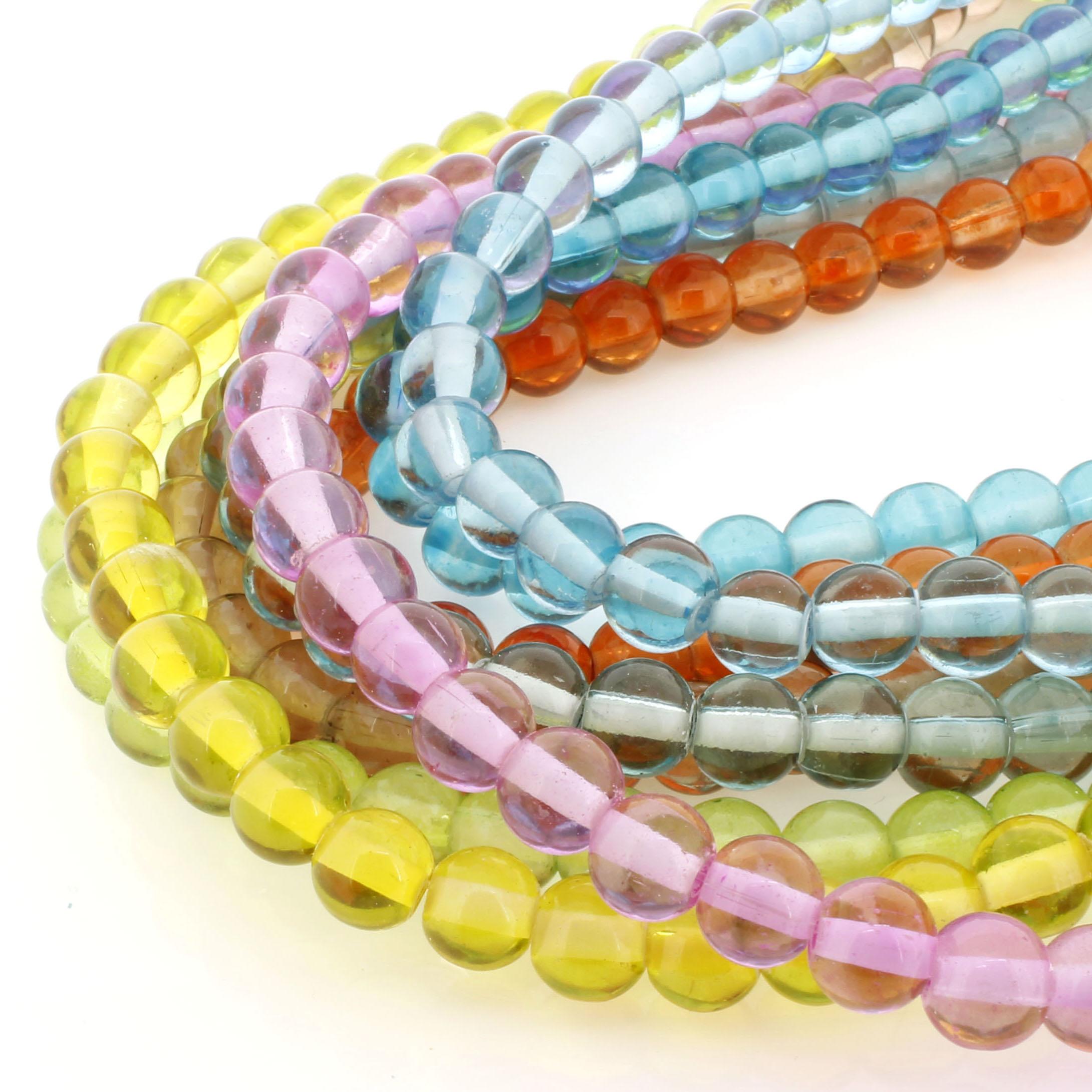 Glass Round White Core Beads Bundle Pack B - 8mm