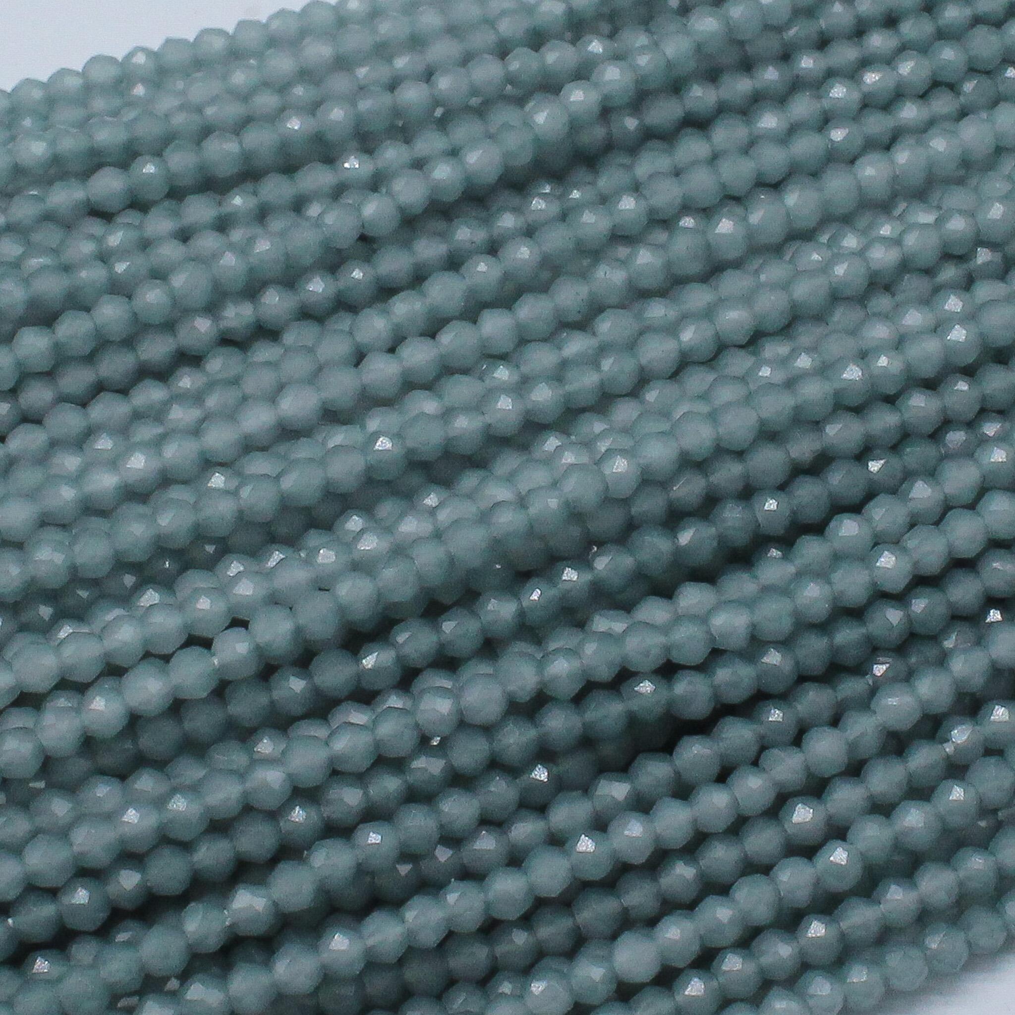 Micro Crystal Round Beads 1.5mm - Pastel Grey