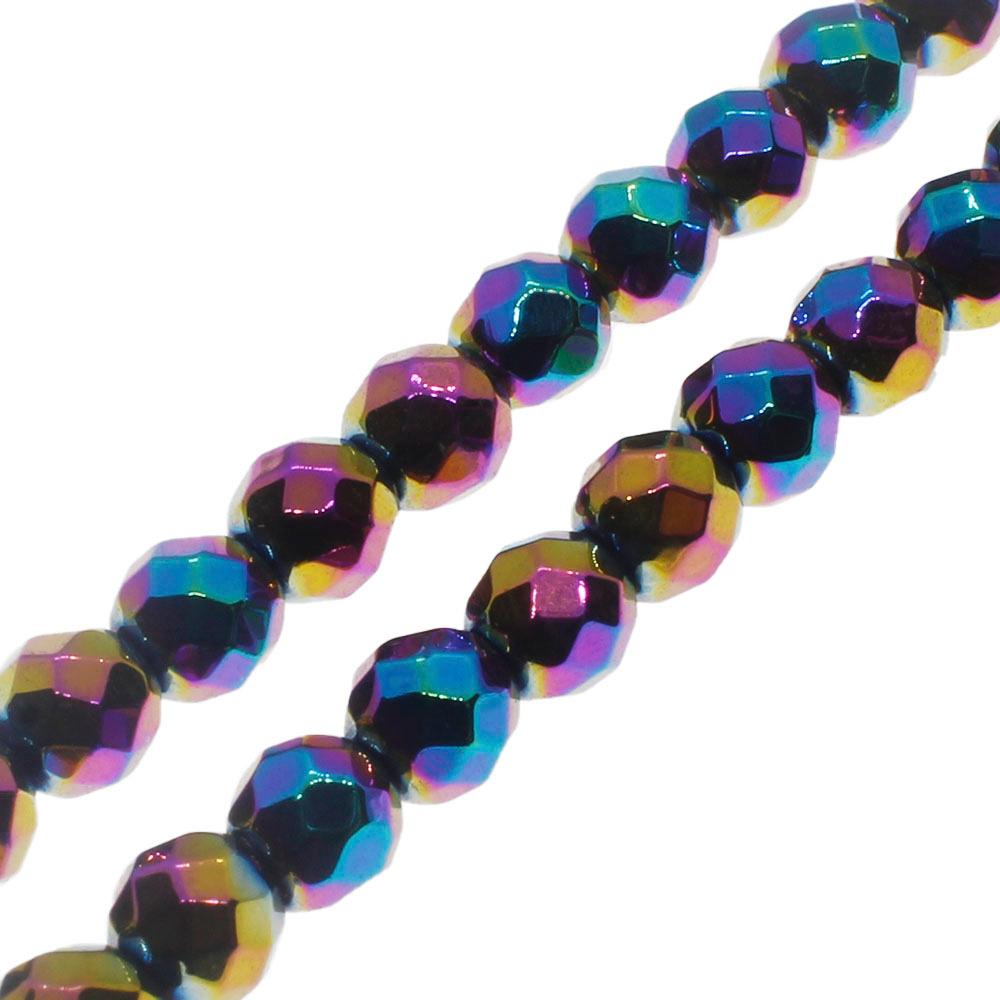 Hematite Faceted Round 4mm Rainbow Craft Hobby And Jewellery